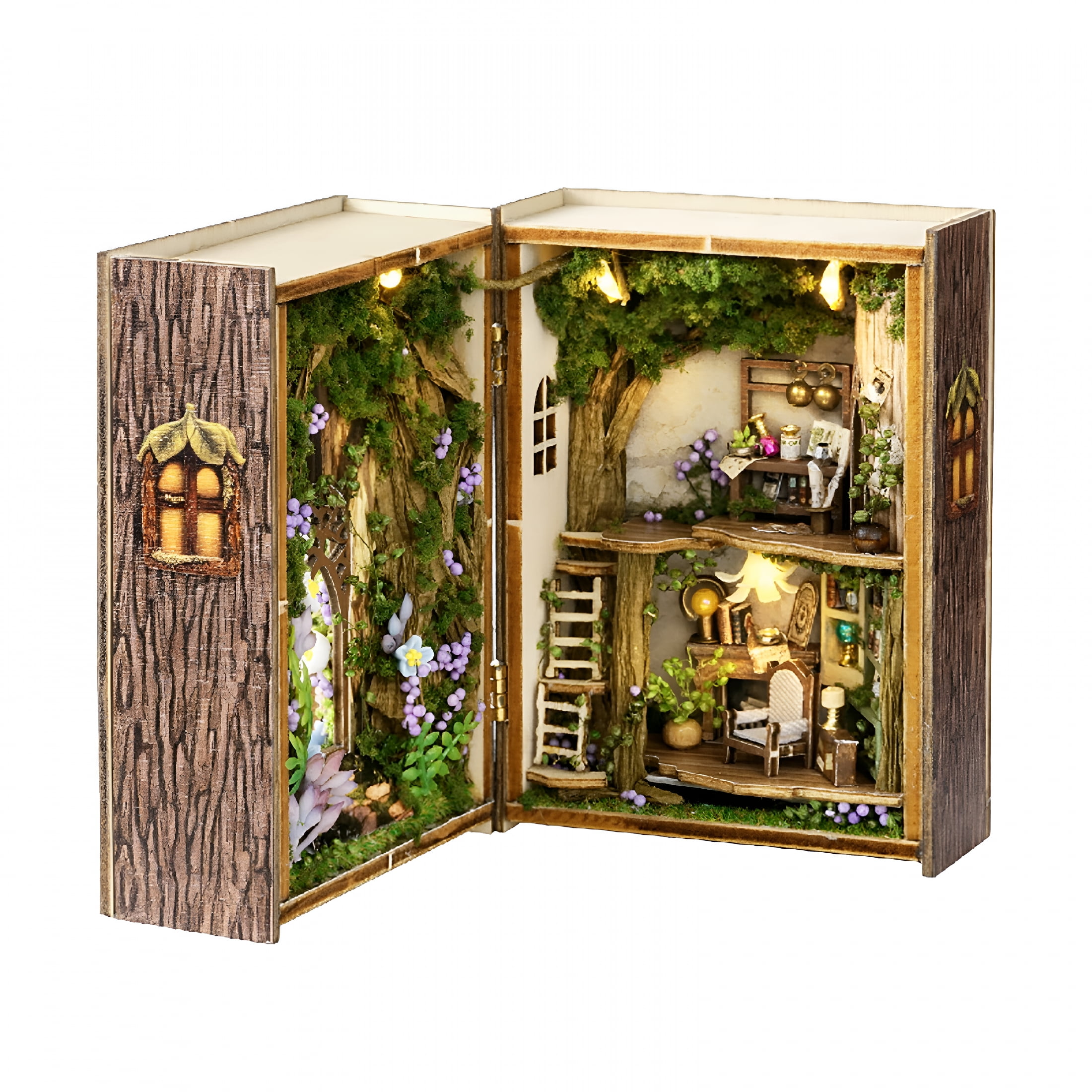 BESTSKY Mini 3D Wooden Doll House Craft Model with LED DIY Miniature ...