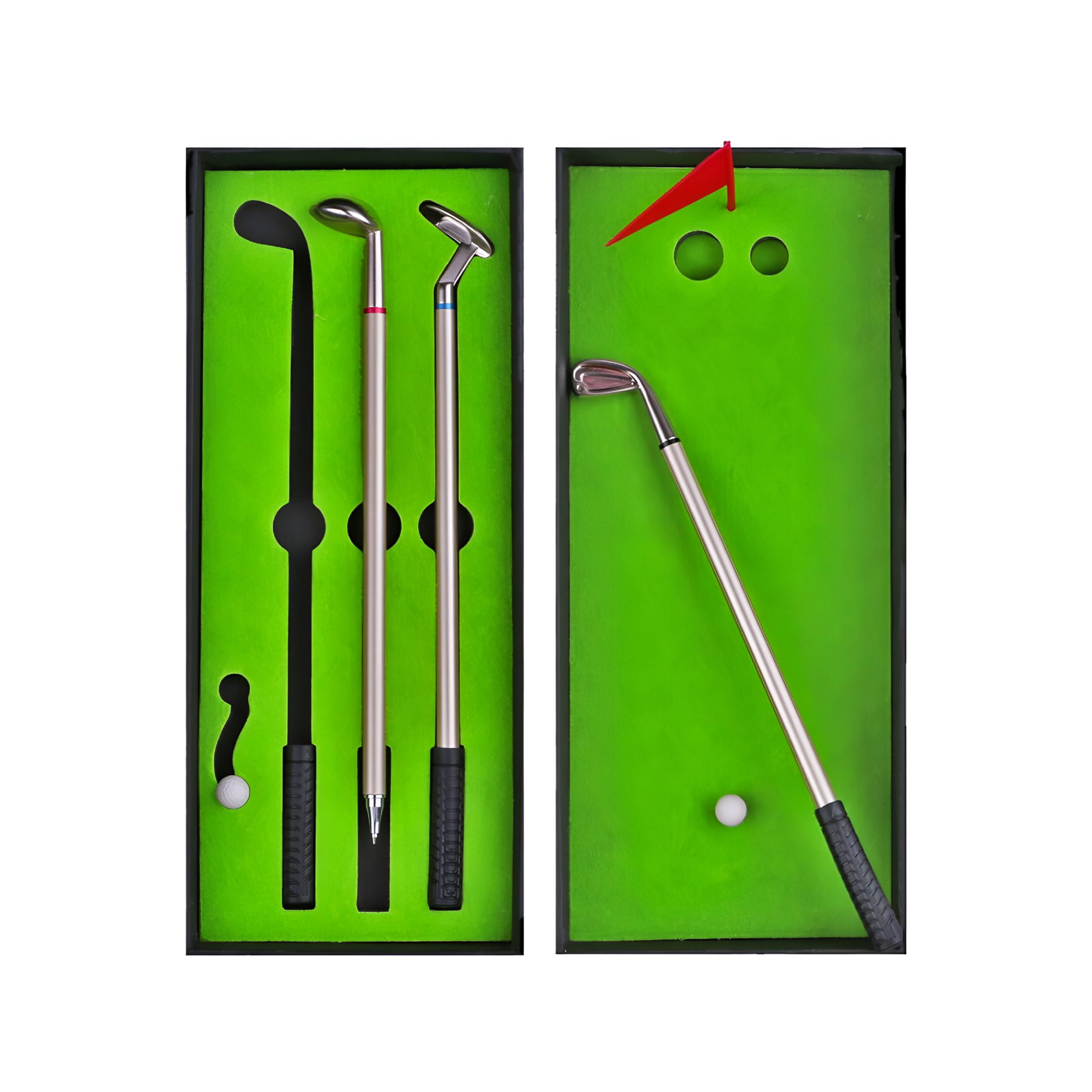 BESTSKY Mini Desktop Golf Set with 3 Golf Clubs and Putting Green ...