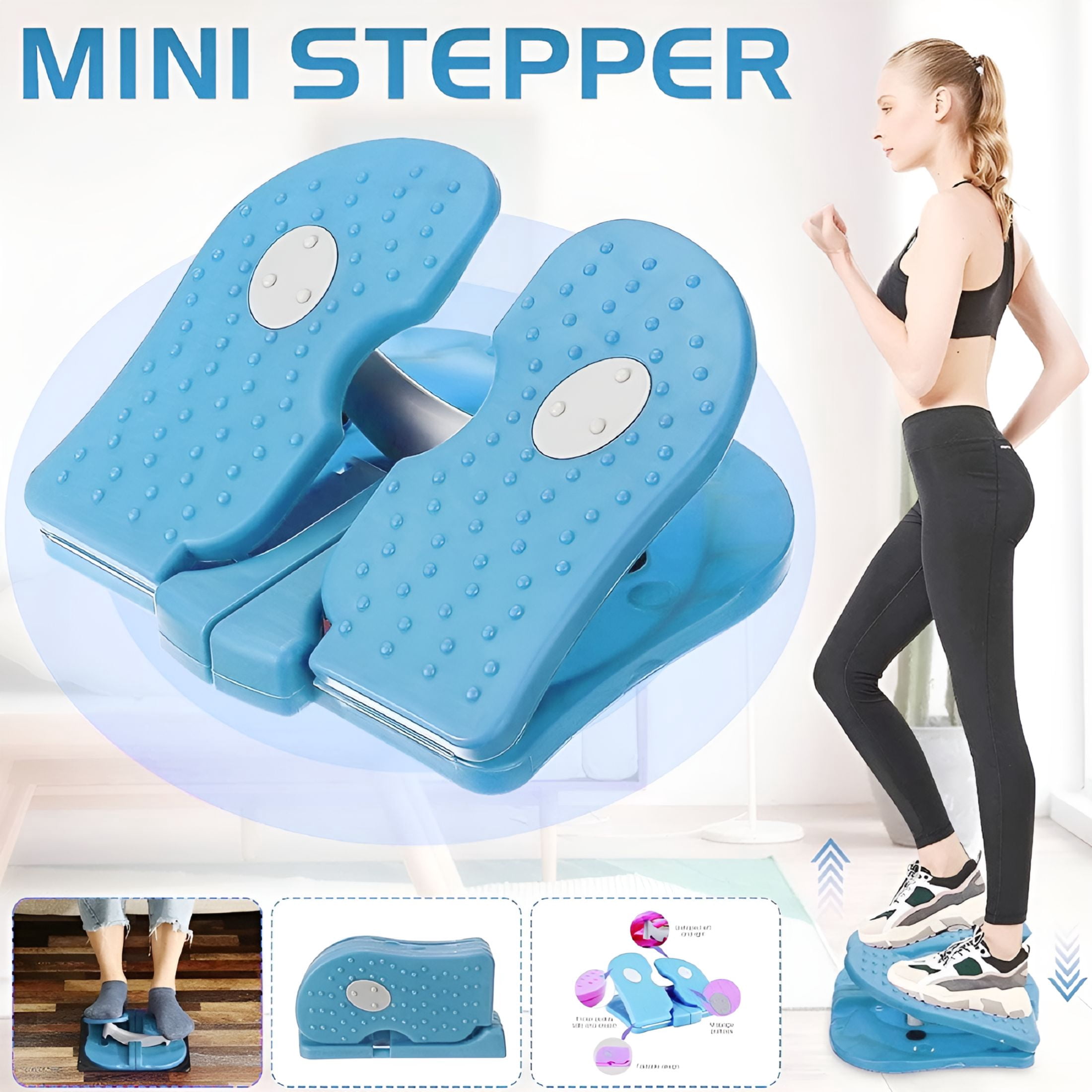 BESTSKY Mini Stepper Under Desk Pedal Exerciser Stair Stepper Folding ...