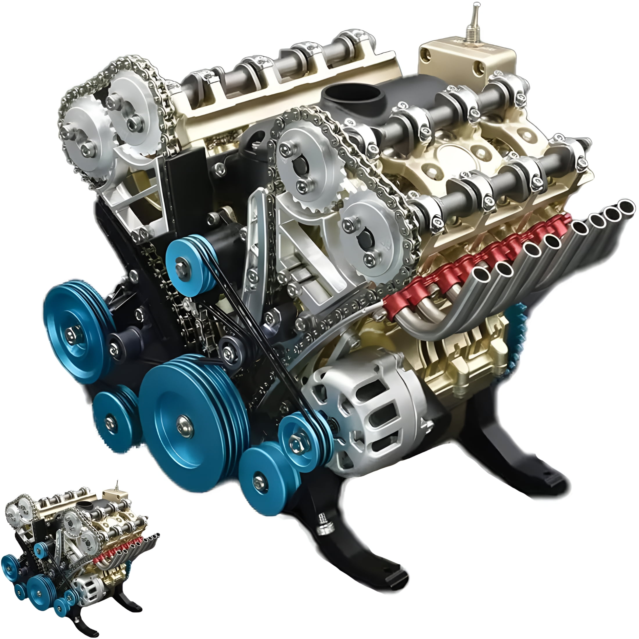 BESTSKY Model Engine Kit for Adults,4/8-Cylinder Full Metal Car Engine ...