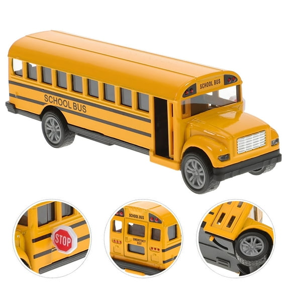 BESTSKY Orange Pull Back School Bus Toy Made of Alloy and Plastic for Kids to Play Lightweight ...