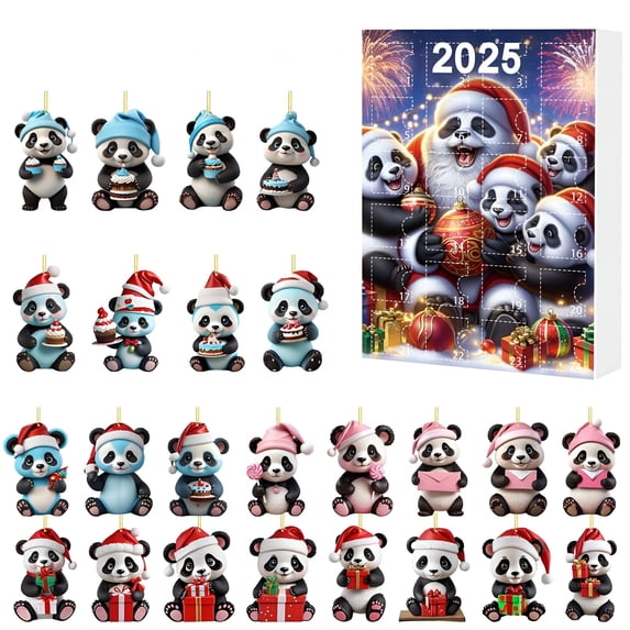 BESTSKY Panda Themed Christmas Advent Calendar-24 Days Countdown with ...