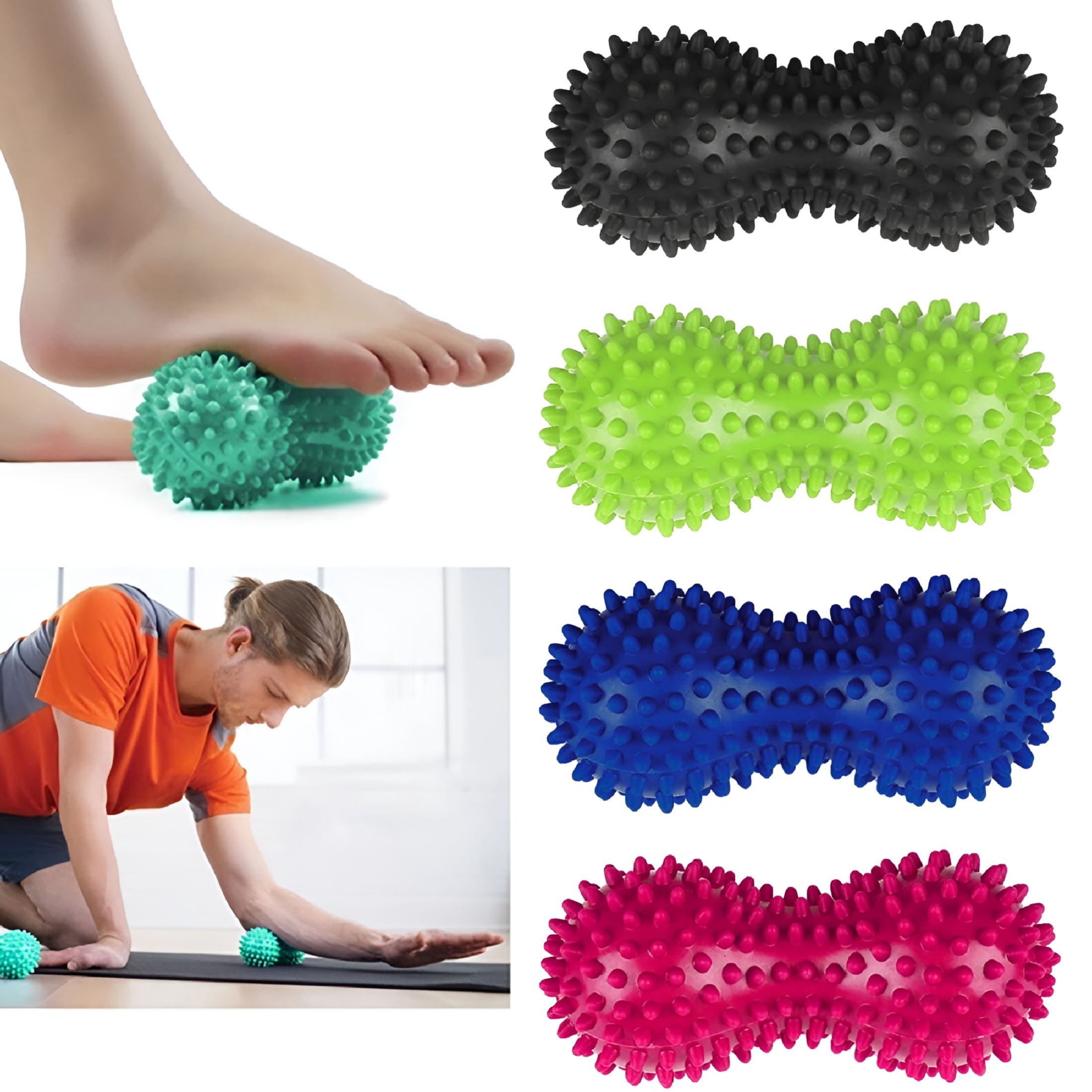 BESTSKY Peanut Shaped Massage Ball,PVC Body Hand Foot Massager,Mobility ...