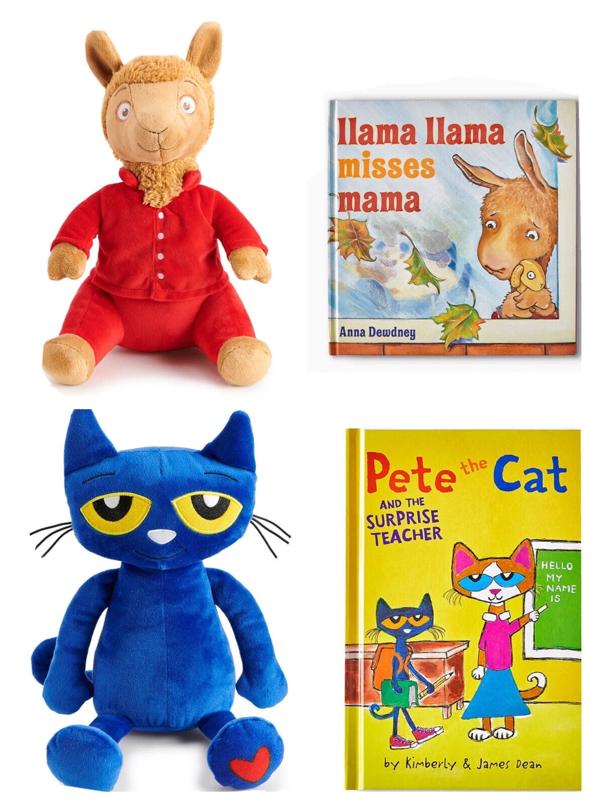 BESTSKY Pete The Cat & Llama Llama Red Pajama & Book Set Plush Dolls 12 ...