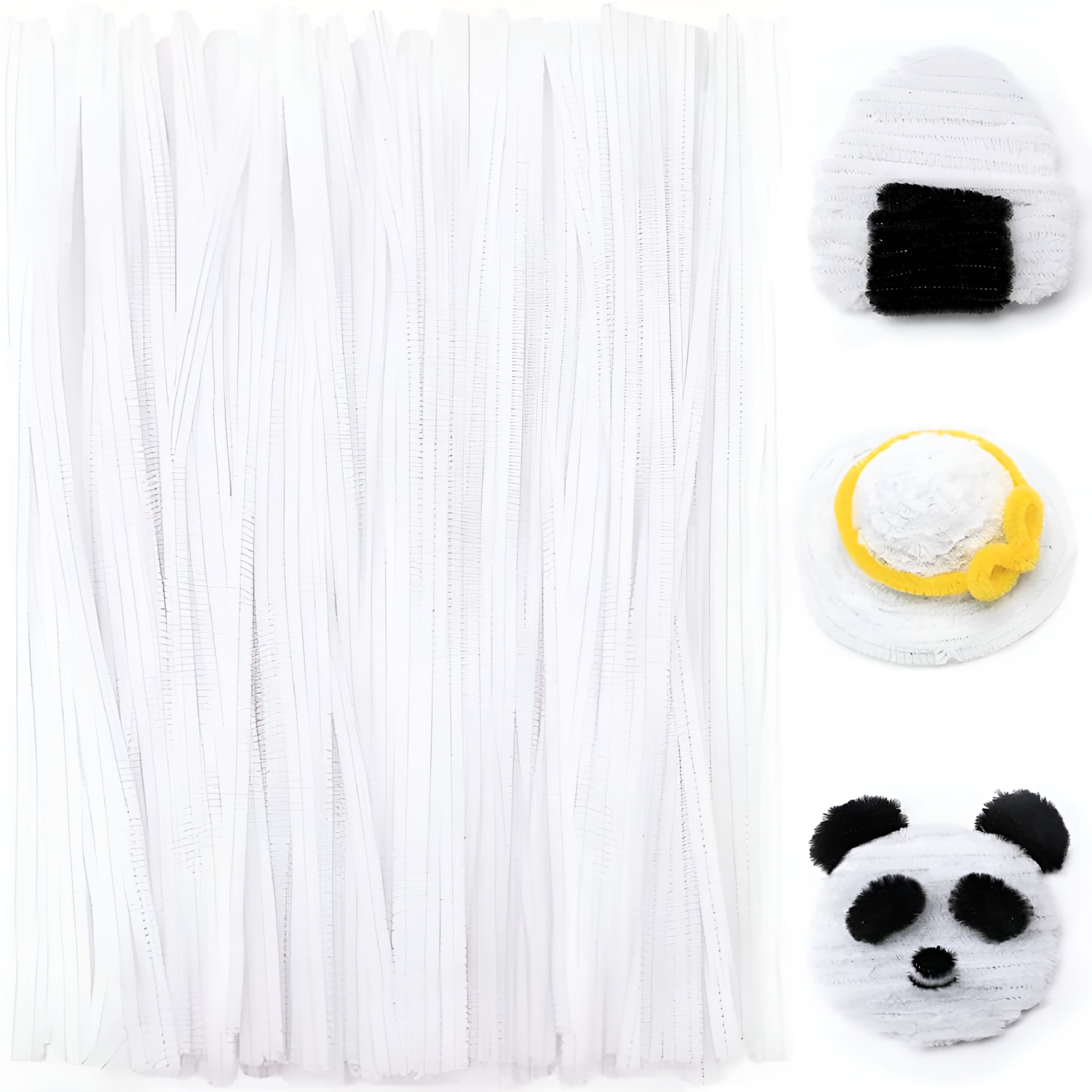 BESTSKY Pipe Cleaners for Crafts (200pcs in White), 12 inch Long Pipe ...