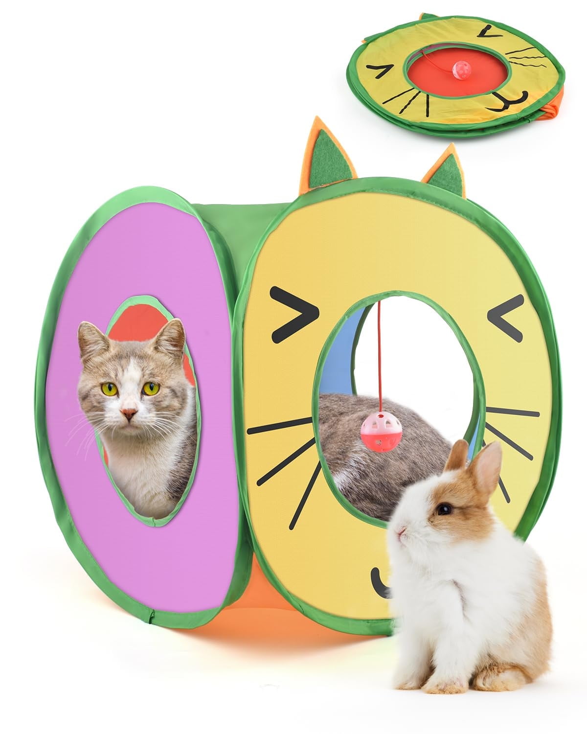 BESTSKY Pop Up Cat Cube, Collapsible Cat Hideouts Play House Peek Too ...