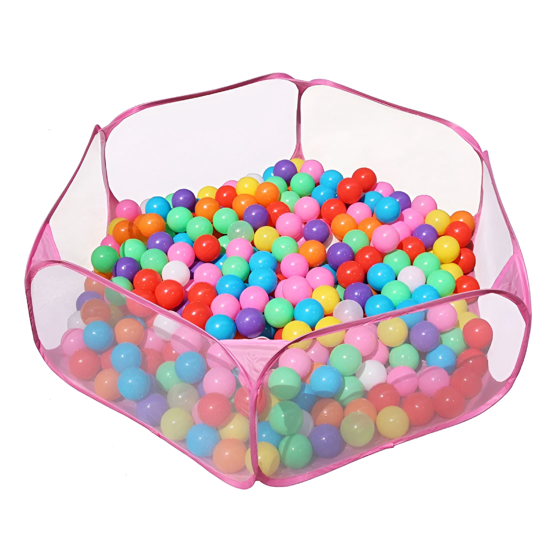 BESTSKY Portable Cute Pink Hexagon Children Ball Pit,Indoor and Outdoor ...