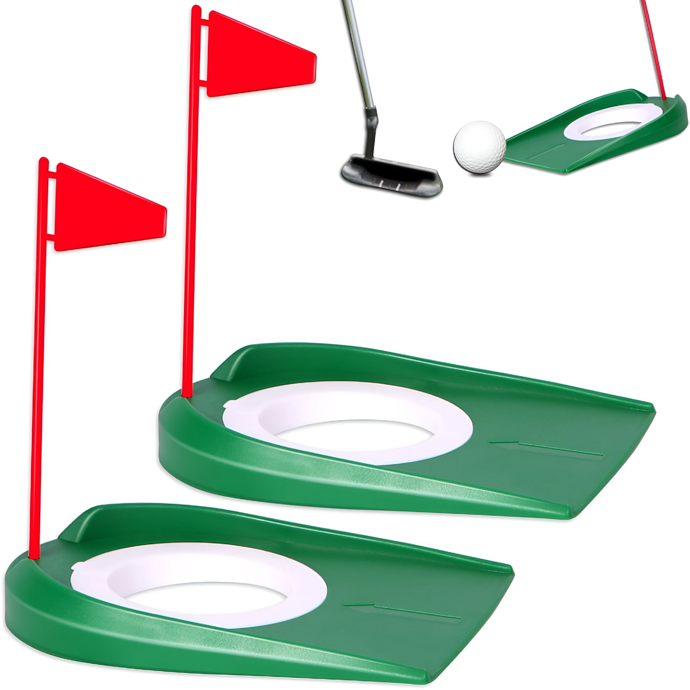 BESTSKY Portable Putting Cup Set w/Flags - Lightweight Golf Practice ...