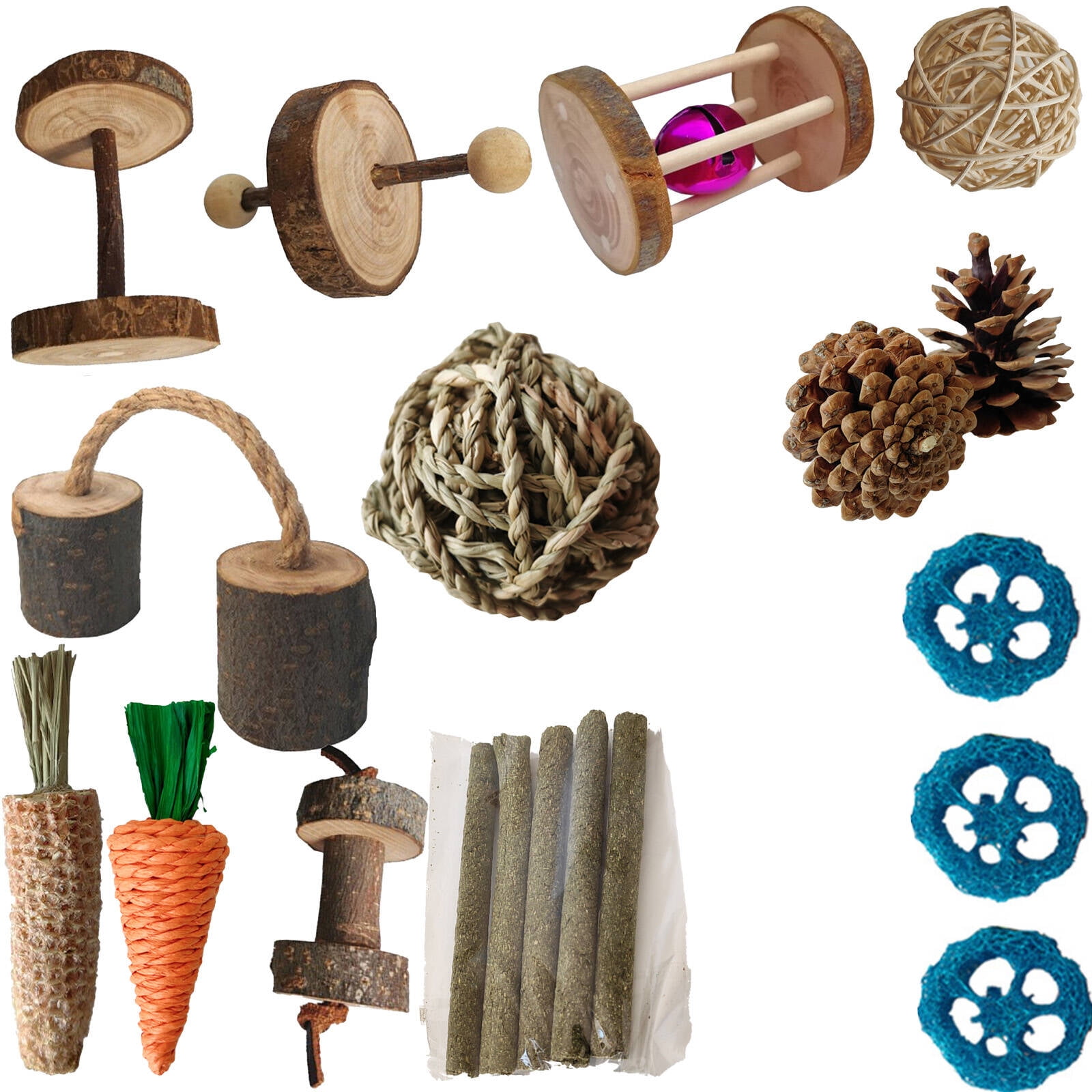 BESTSKY Rabbit Chew Toys,Applewood Crafted Rabbit Toys,Natural Guinea ...