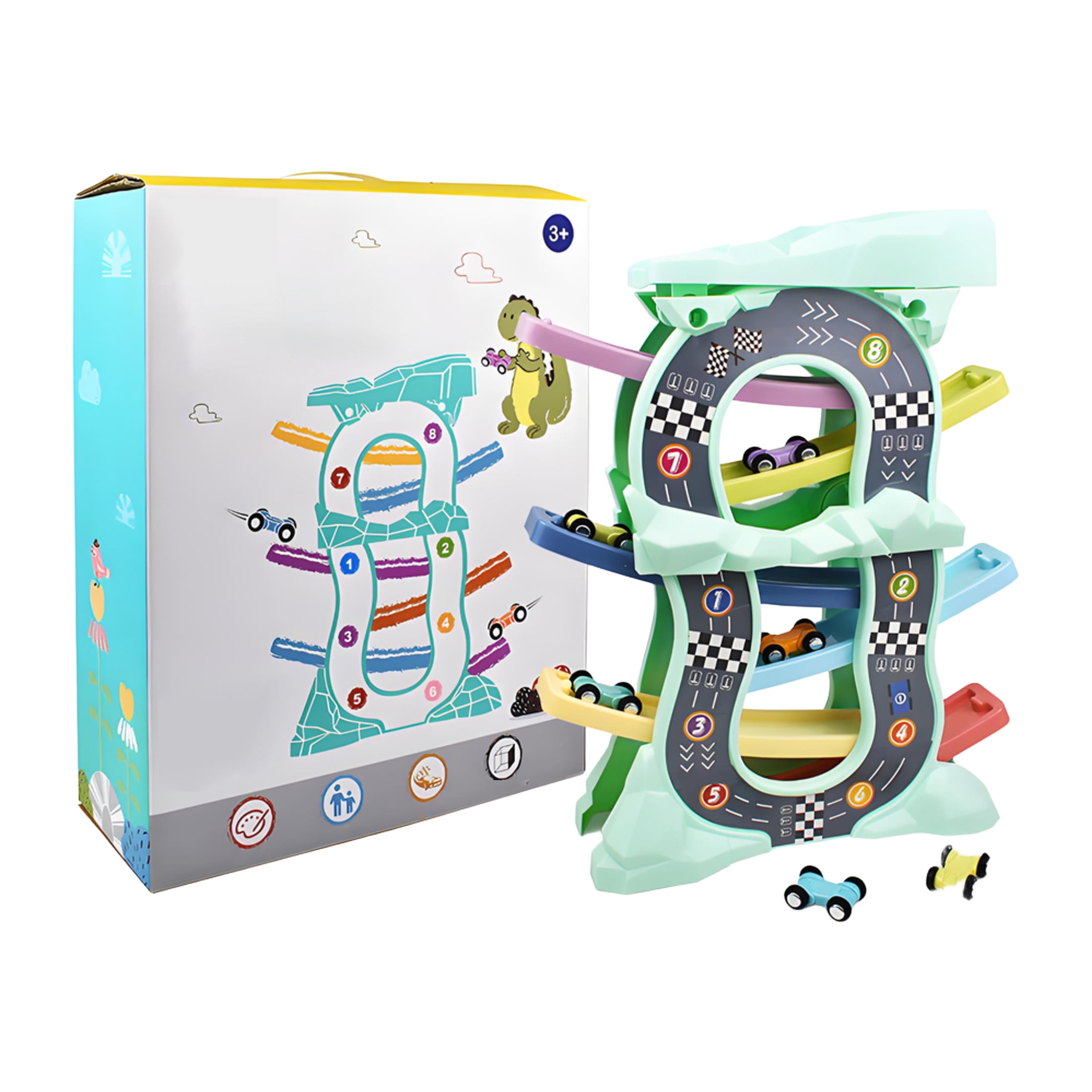 BESTSKY Race Track,6-Layer Track Race Tracks for Kids Ages 4-8,with 1 ...