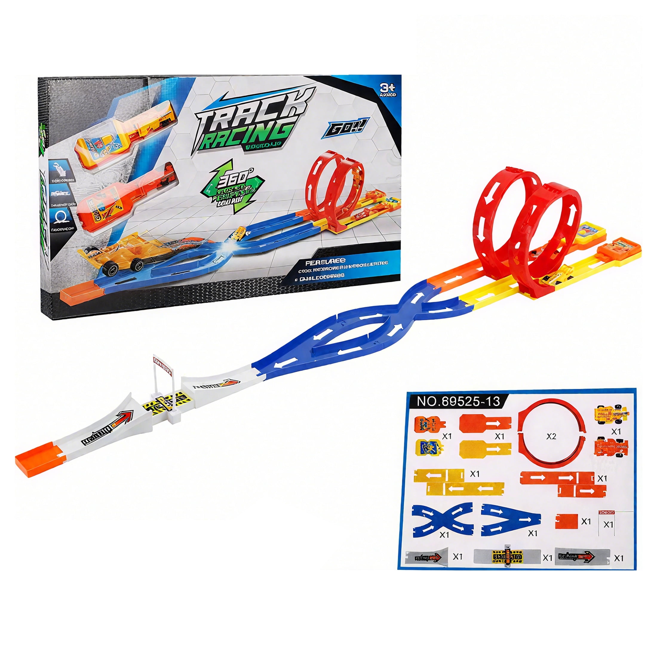 BESTSKY Race Track,Catapult Track Race Tracks for Kids Ages 4-8,with 15 ...