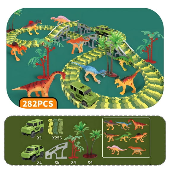 BESTSKY Race Track,Dinosaur Race Track for Toddlers 1-3,with 282-Piece ...