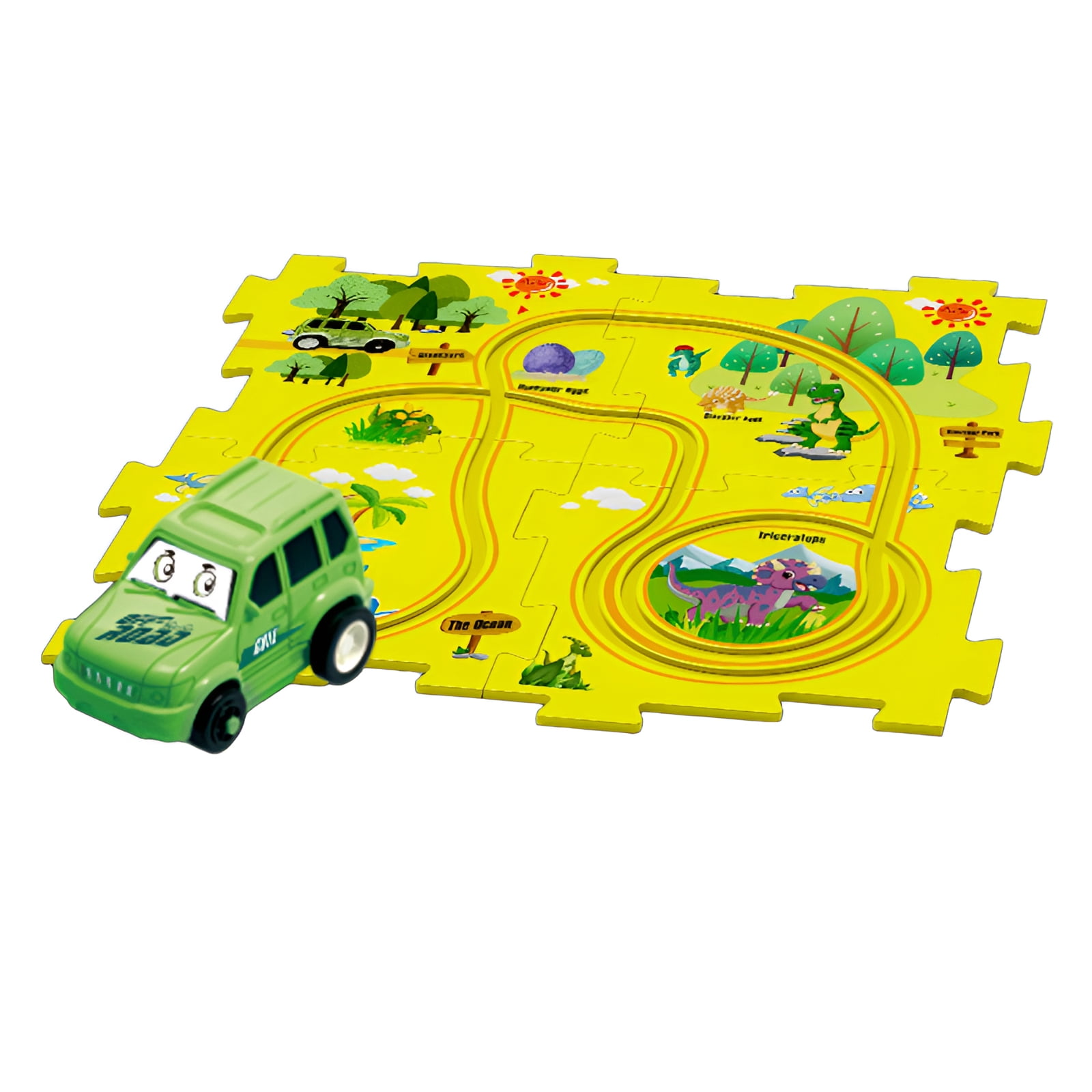 BESTSKY Race Tracks for Kids Ages 4-8,Puzzle Map Building Racing Tracks ...