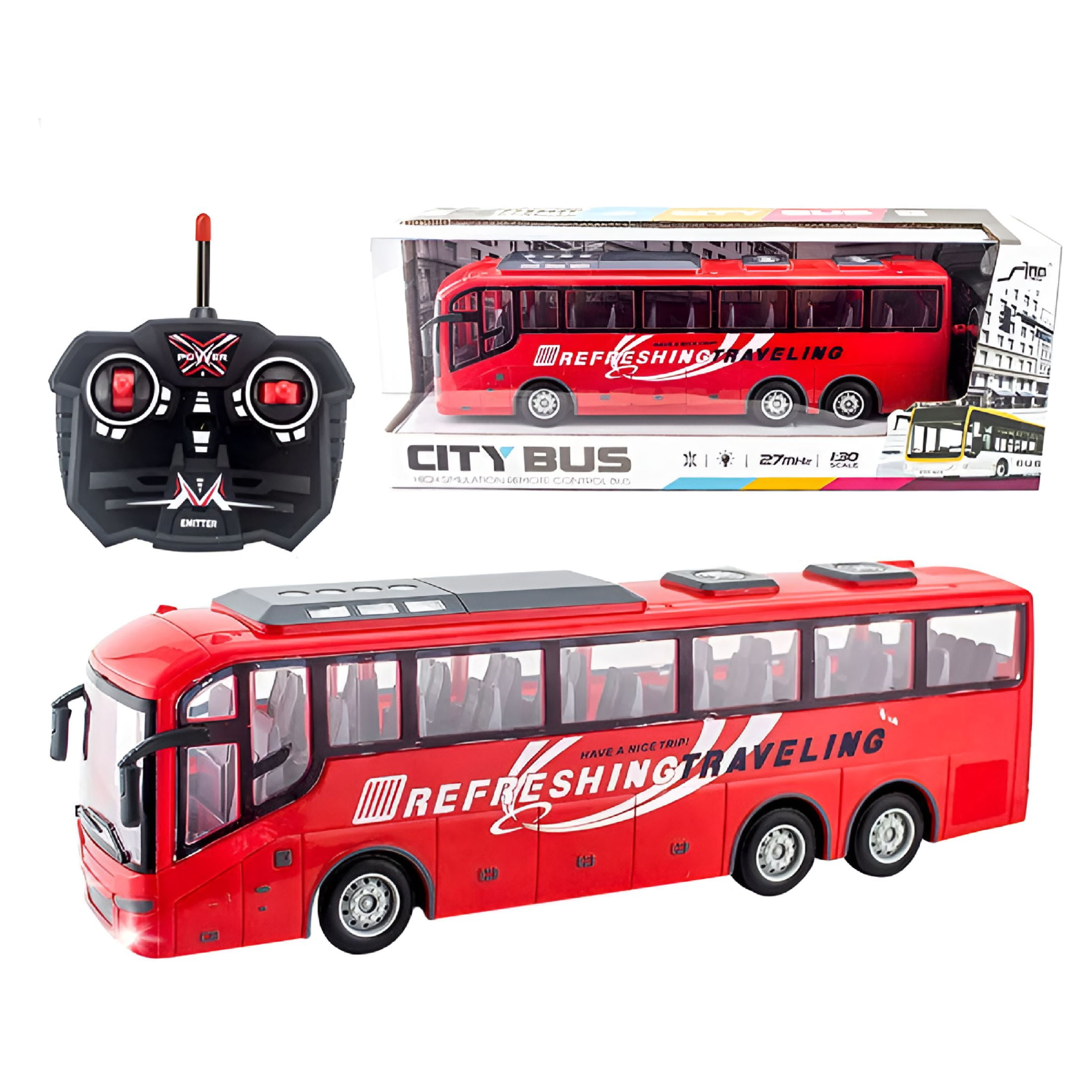 BESTSKY Racing Car Police Bus 27MHZ Lights Simulation School Bus Tour ...