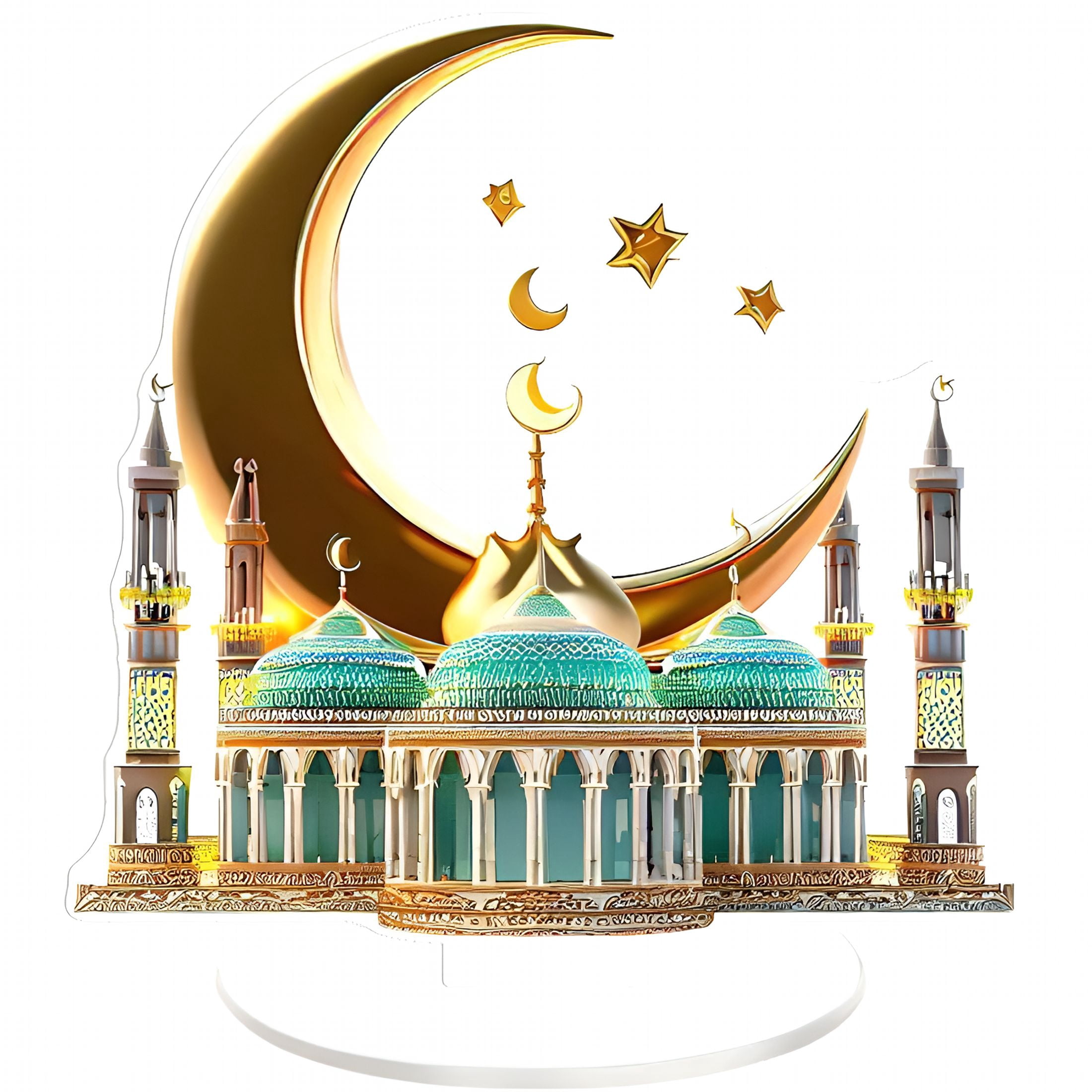BESTSKY Ramadan Moon Castle Ornament Acrylic Desktop Ornament 2D Eid ...