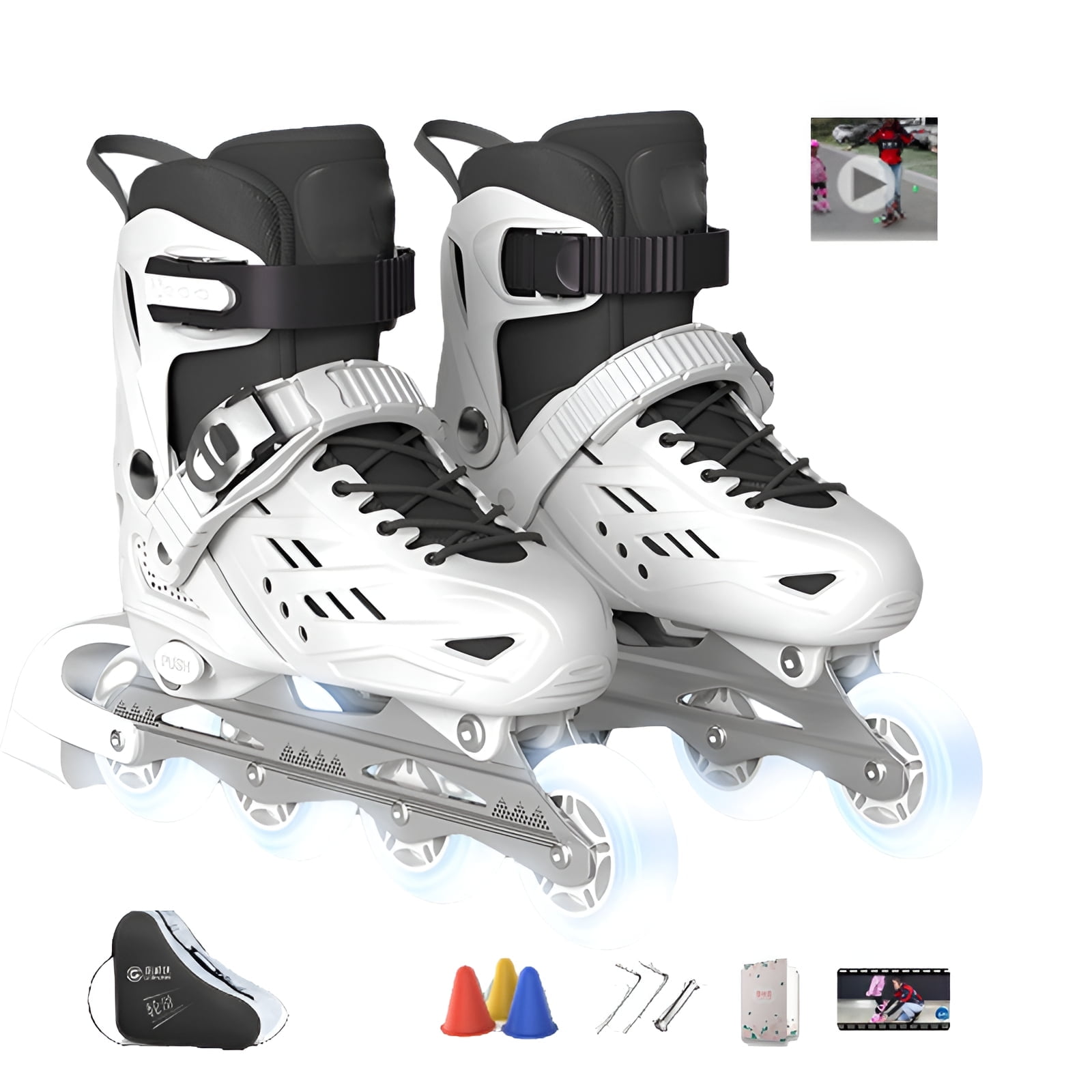 BESTSKY Roller Skates,Soft-Resist Layer Sudden-Force Balance Inline ...