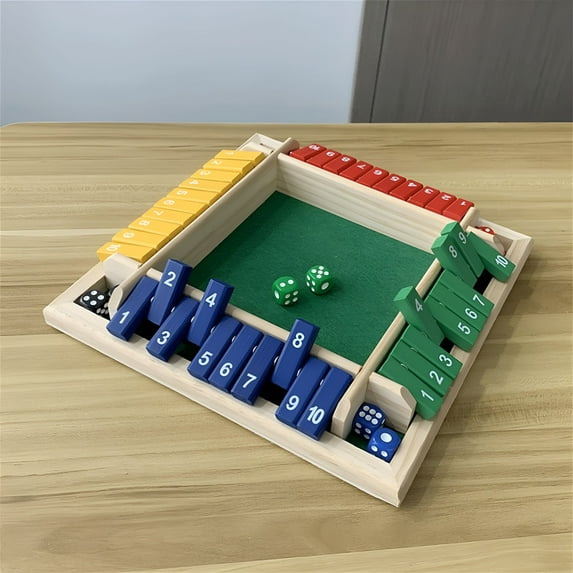 BESTSKY Shut The Box Wooden Traditional Pub Board Dice Game Travel 4 ...