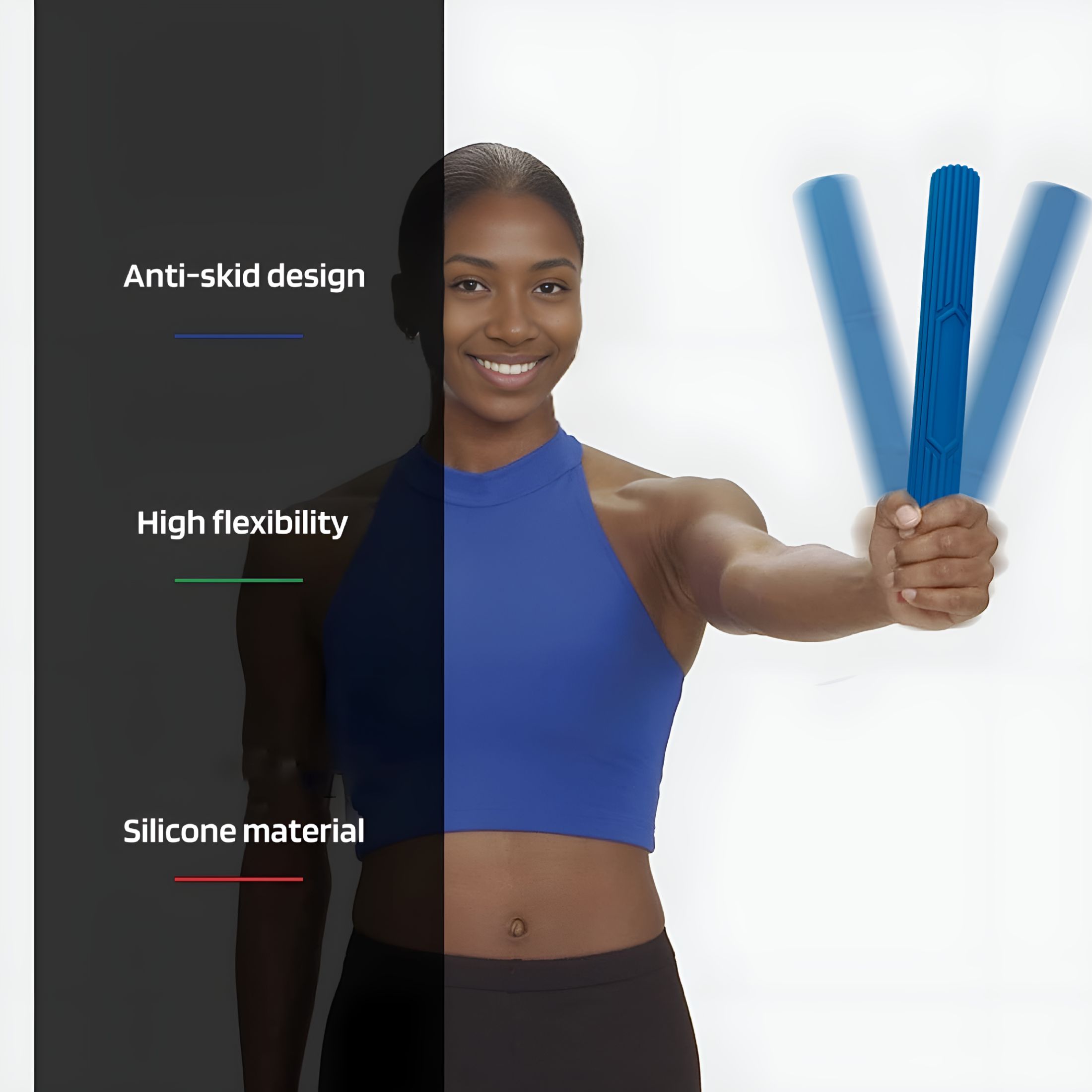 BESTSKY Silicone Flex Therapy Bar Strength Training Twist Bar Tennis ...