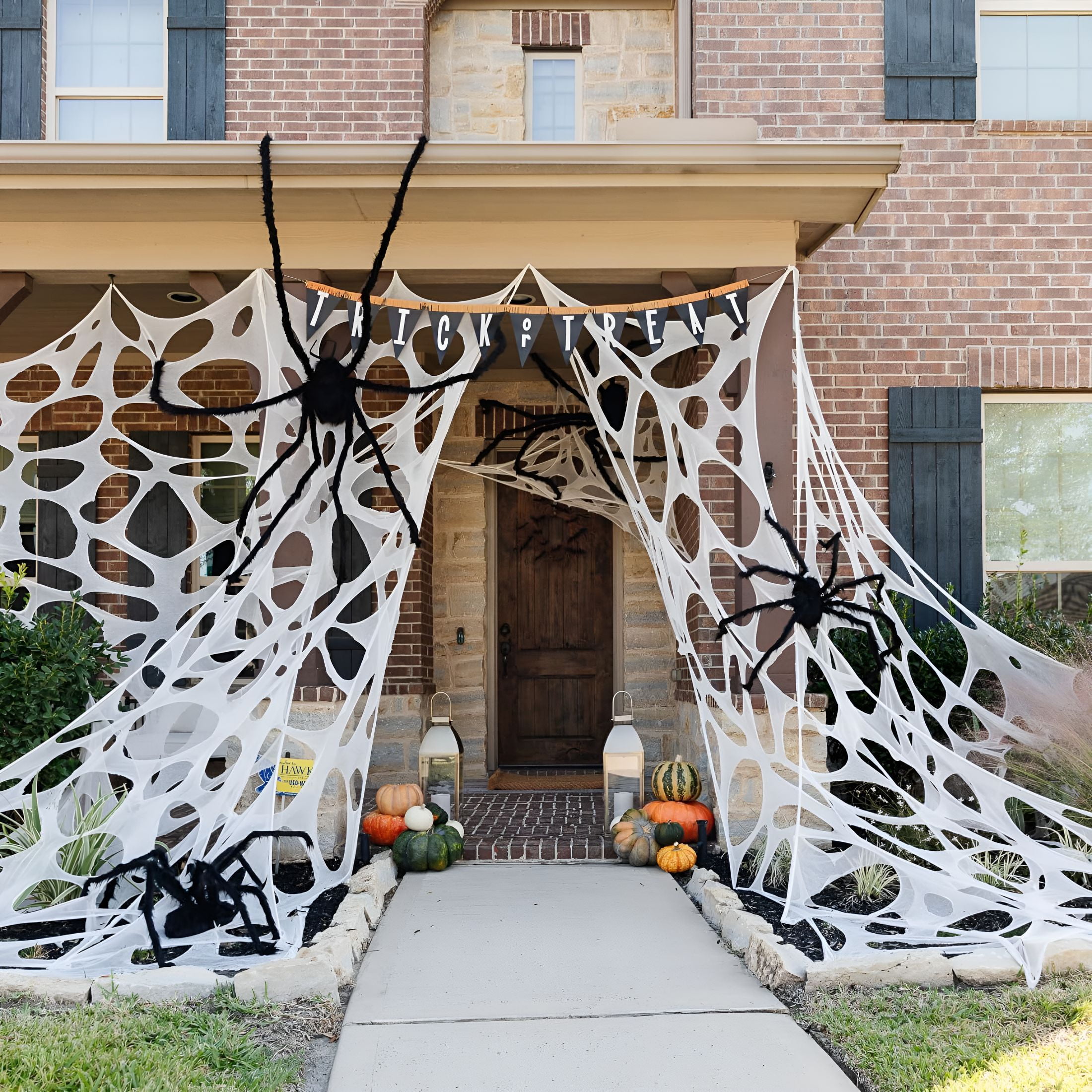 BESTSKY Spider Web Halloween Decorations Outdoor,Stretchy Spider ...