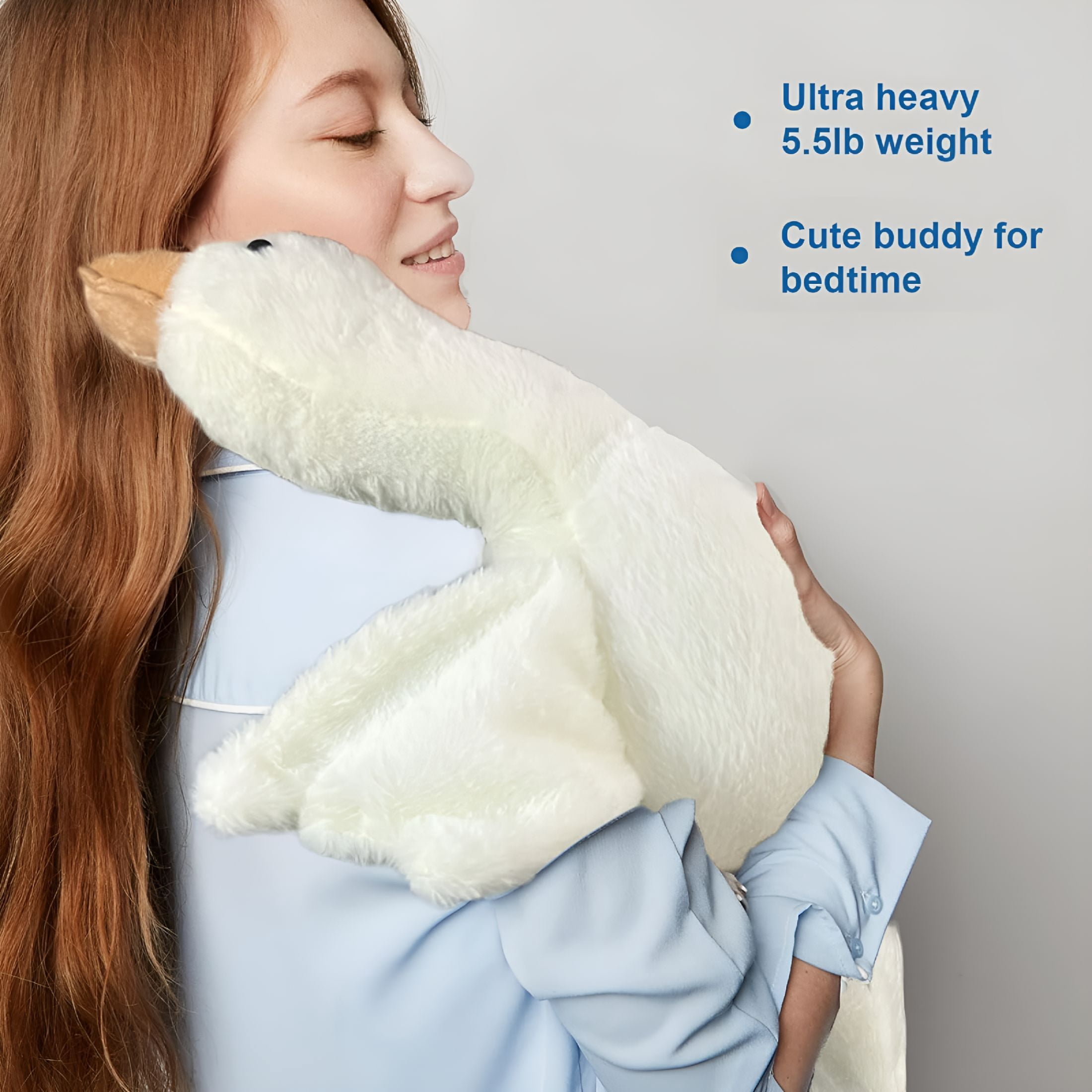 BESTSKY Stuffed Animal,2.6 lbs Weighted Stuffed Animals Plush Swan Toy ...