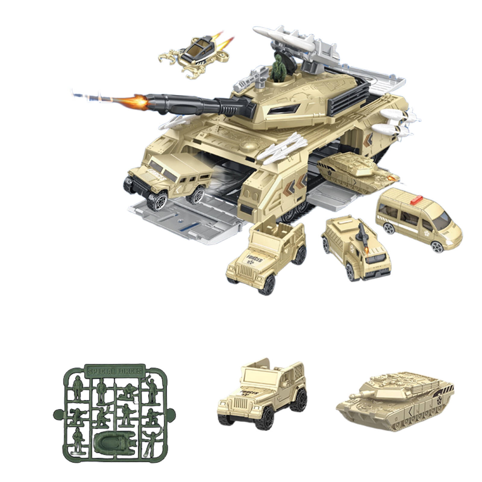 BESTSKY Toy Cars,Military Tank-Inspired Storage Design Monster Truck ...