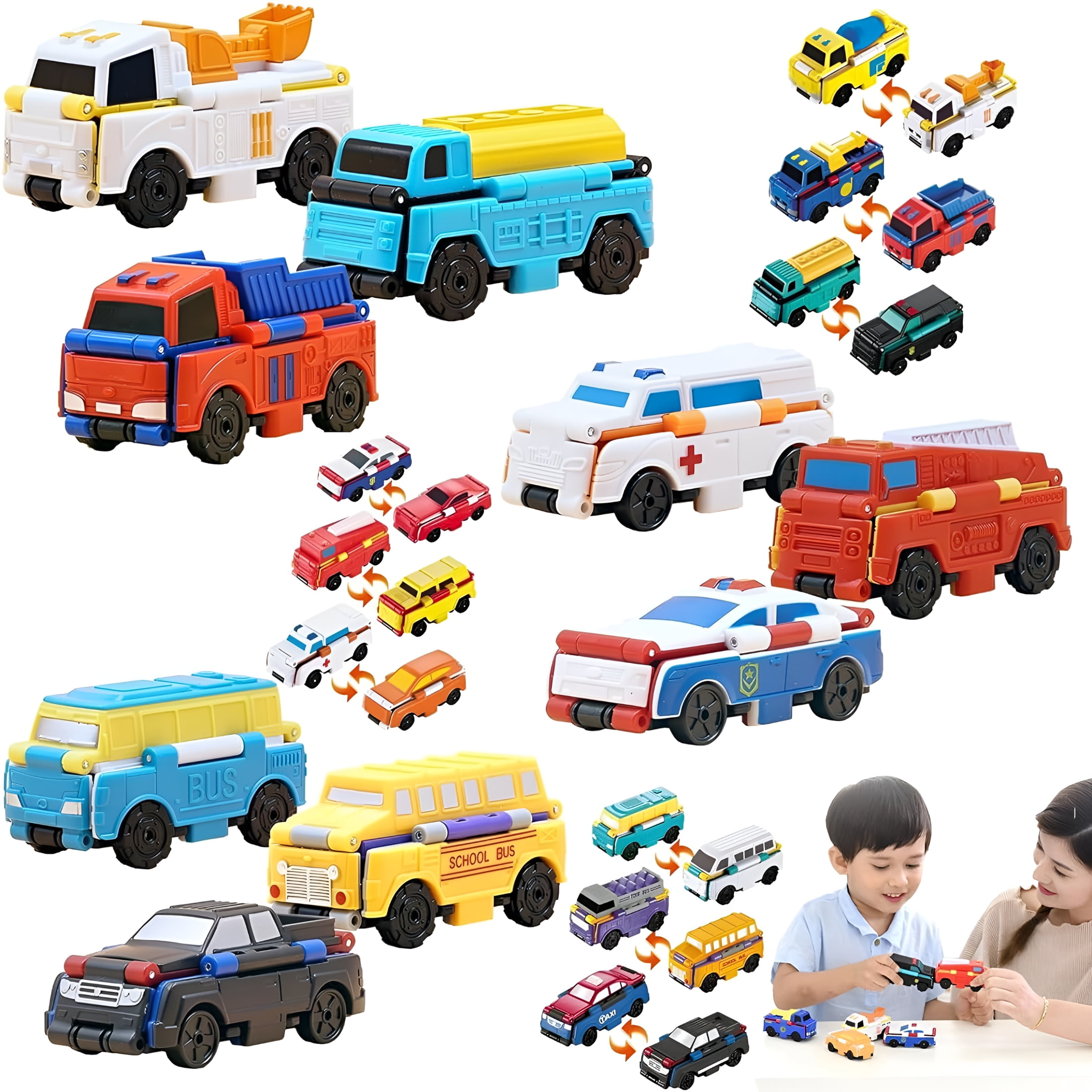 BESTSKY Transformable Cars,Dual-Design Toy Cars,Creative Mini 2-in-1 ...