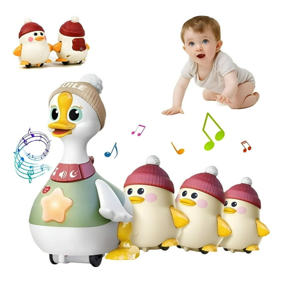 BESTSKY Tummy Time Duck Family Toy,Walking Duck with Baby Ducks,3 Pack ...