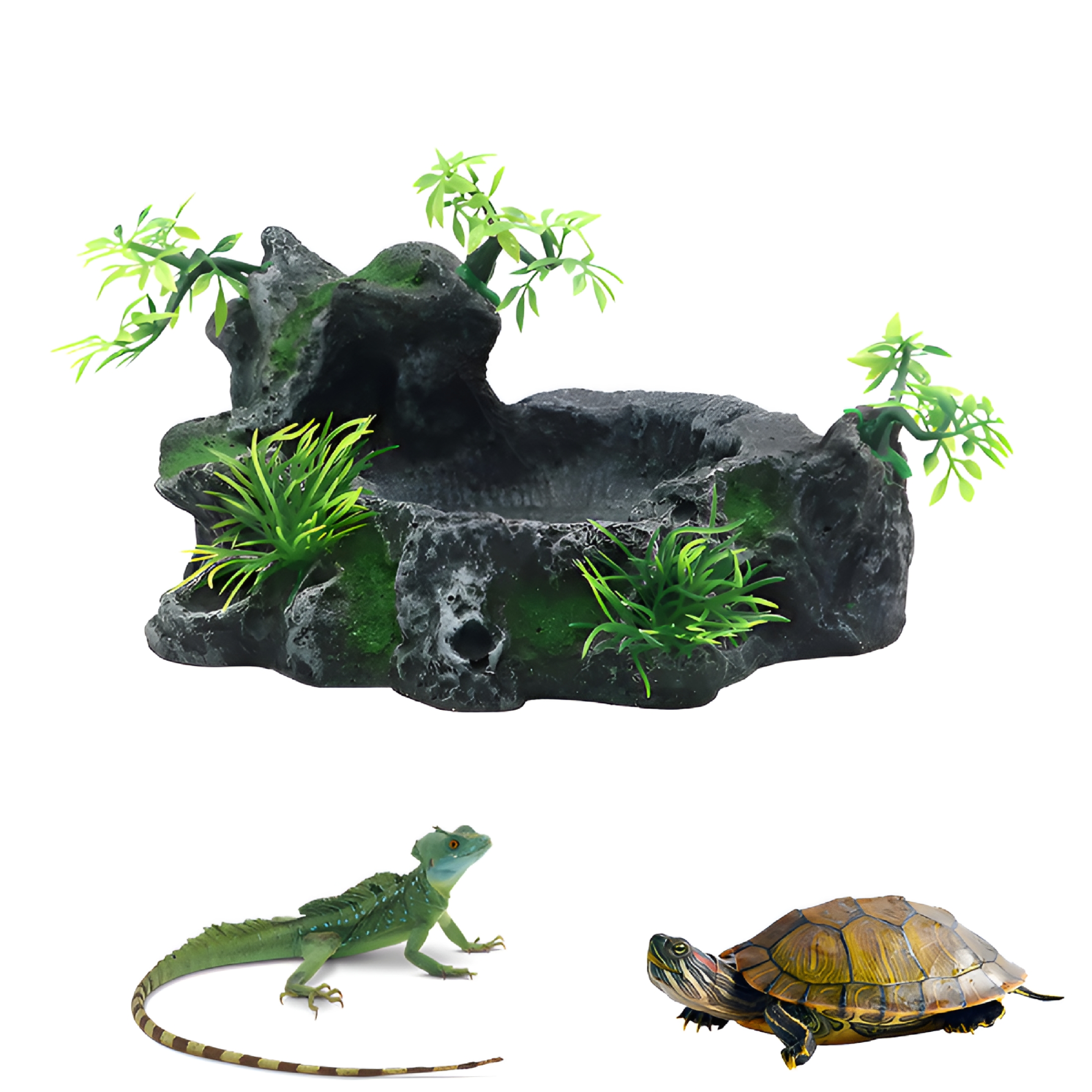 BESTSKY Turtle Tank Accessories,Resin Reptile Tank Accessories,Aquarium ...