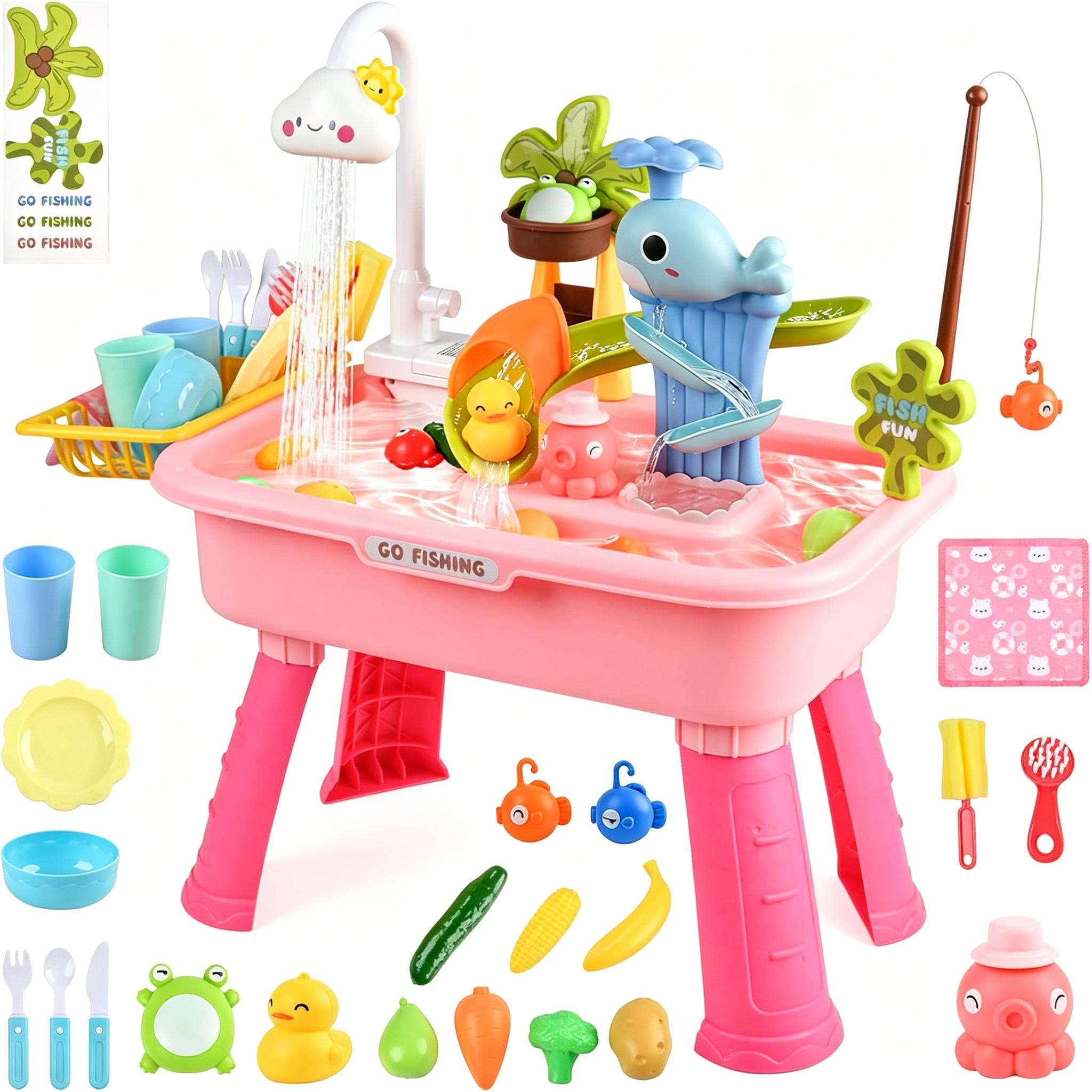 BESTSKY Water Table for Toddlers 1-3 with Electric Water Pump,Kids ...