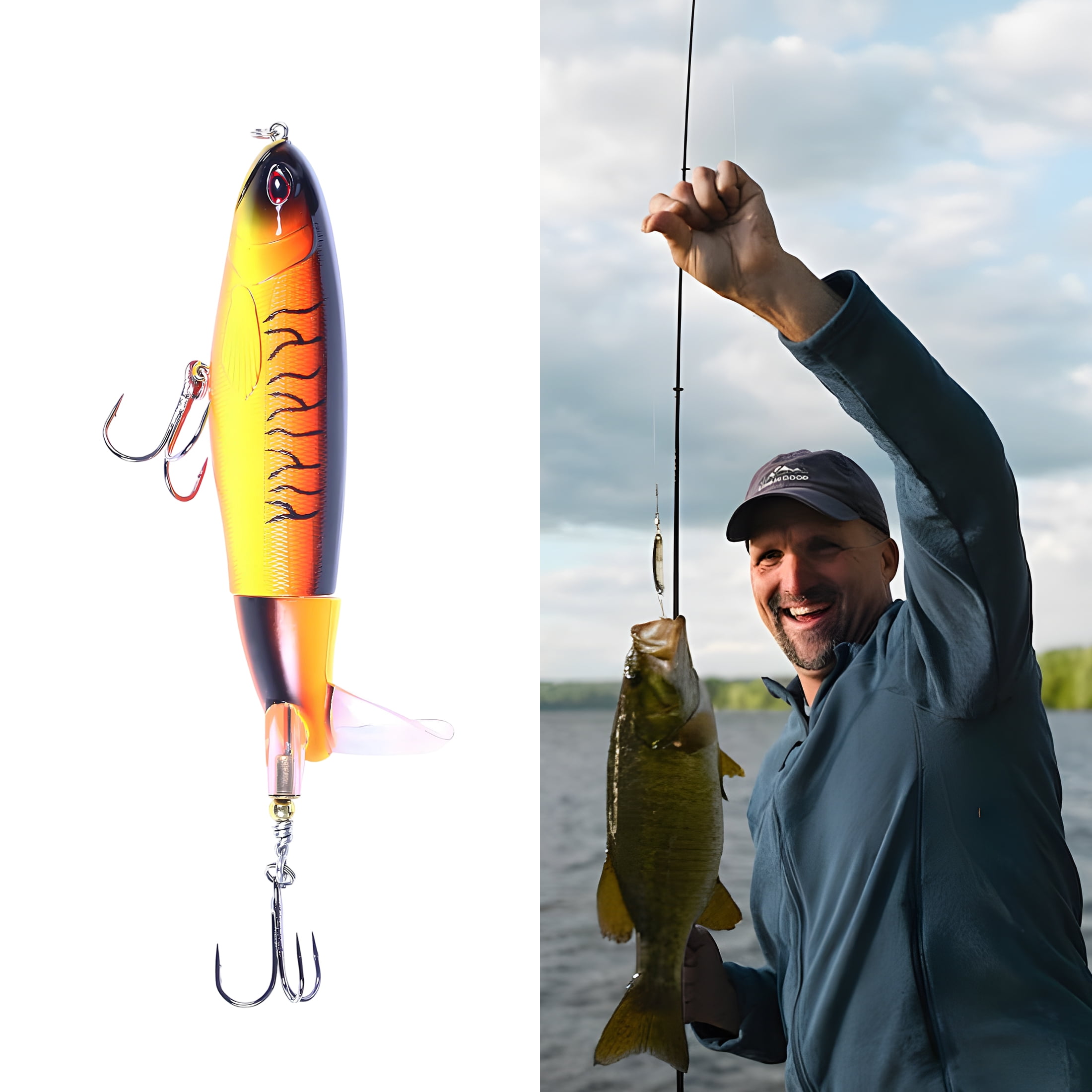 BESTSKY Whopper Plopper,Surface Bait Bass Lures,Abs Fishing Lures for ...