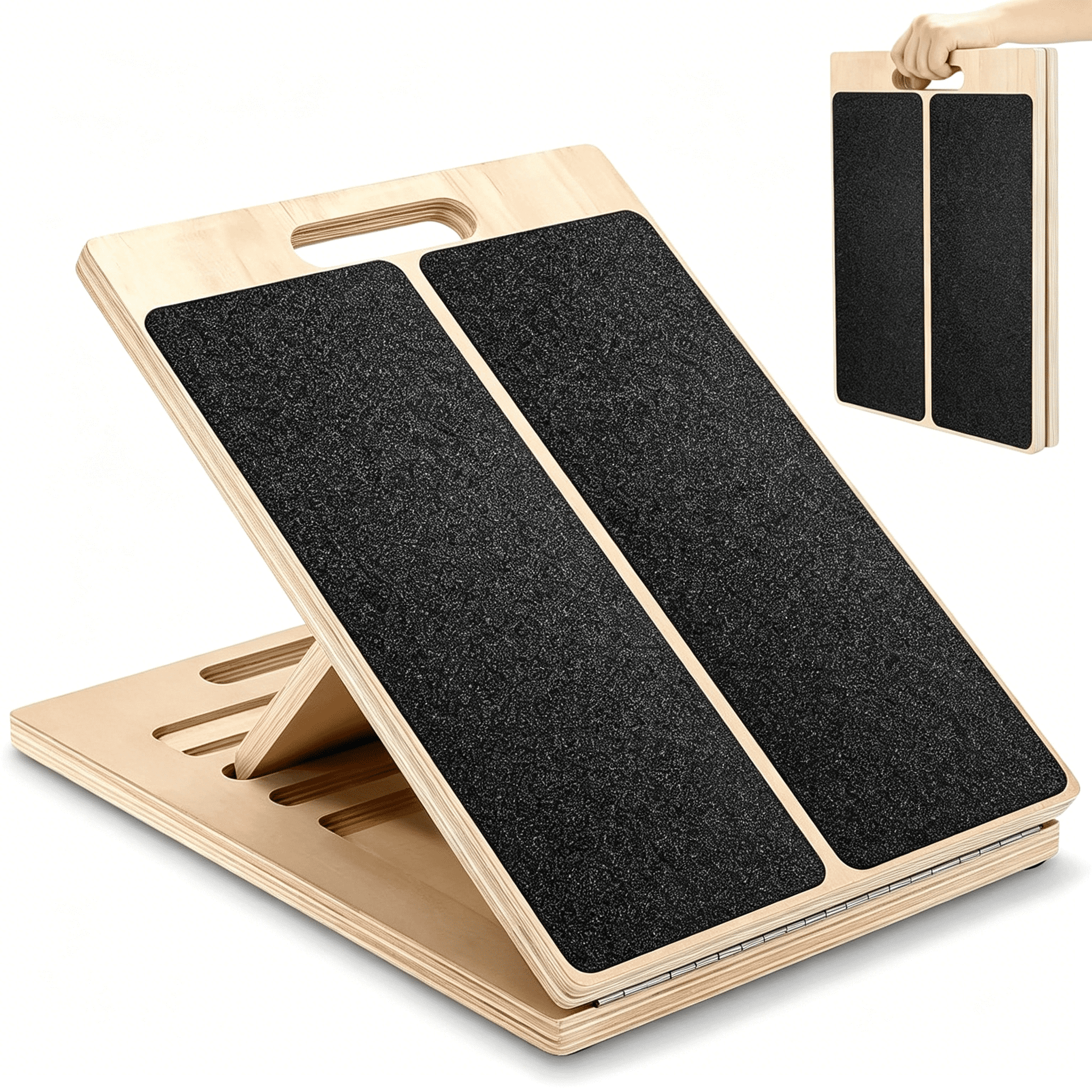 BESTSKY Wooden Slant Board for Calf Stretching – Adjustable Incline ...
