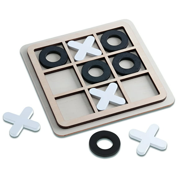 BESTSKY Wooden Travel Tic Tac Toe Game Classic Fun 2 Player Handheld ...