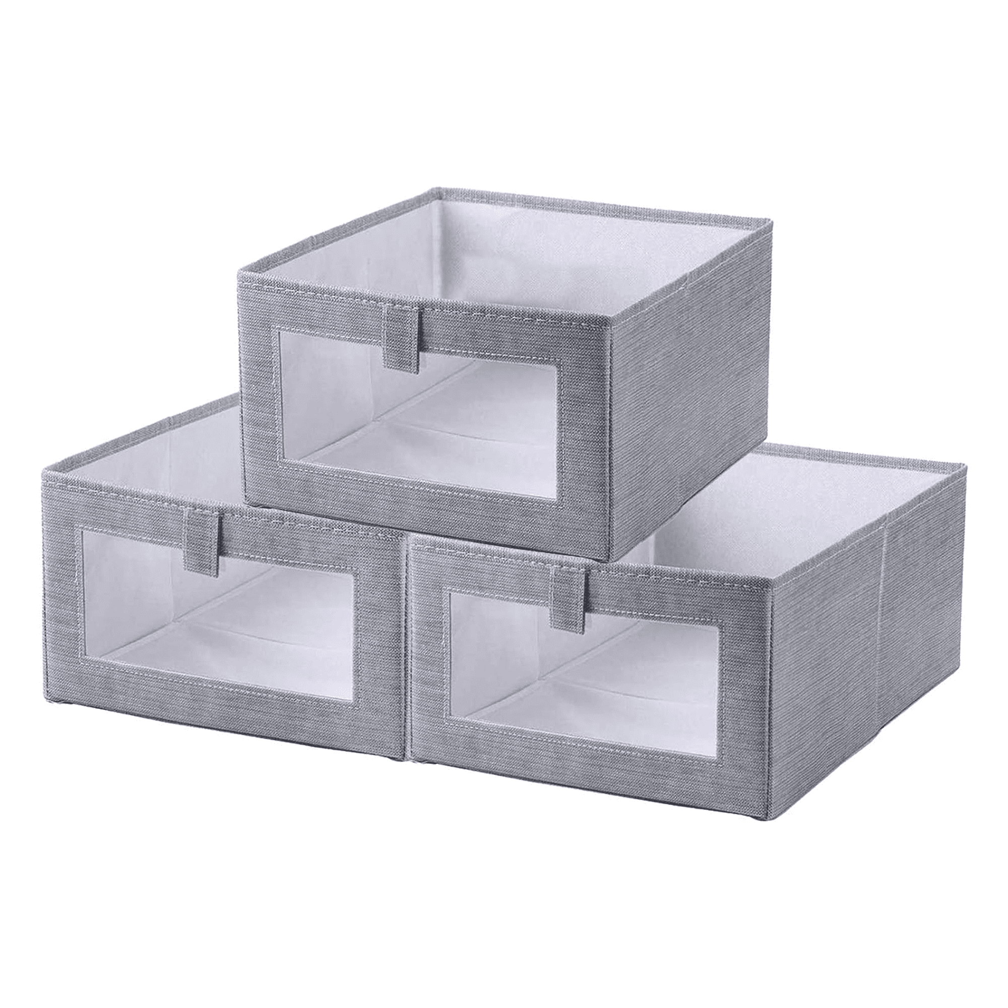 BESTSLE 3 Pack Fabric Foldable Storage Boxes Collapsible Storage Bins ...