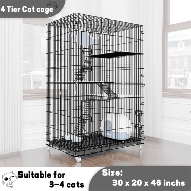 Dextrus Outdoor Play Large 5-Tier Metal Cat Cage, DIY Catio with Cube ...