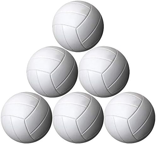 BESTSOCCERBUYS.COM Volleyball Ball White Plain Single Ball & Six Pack ...