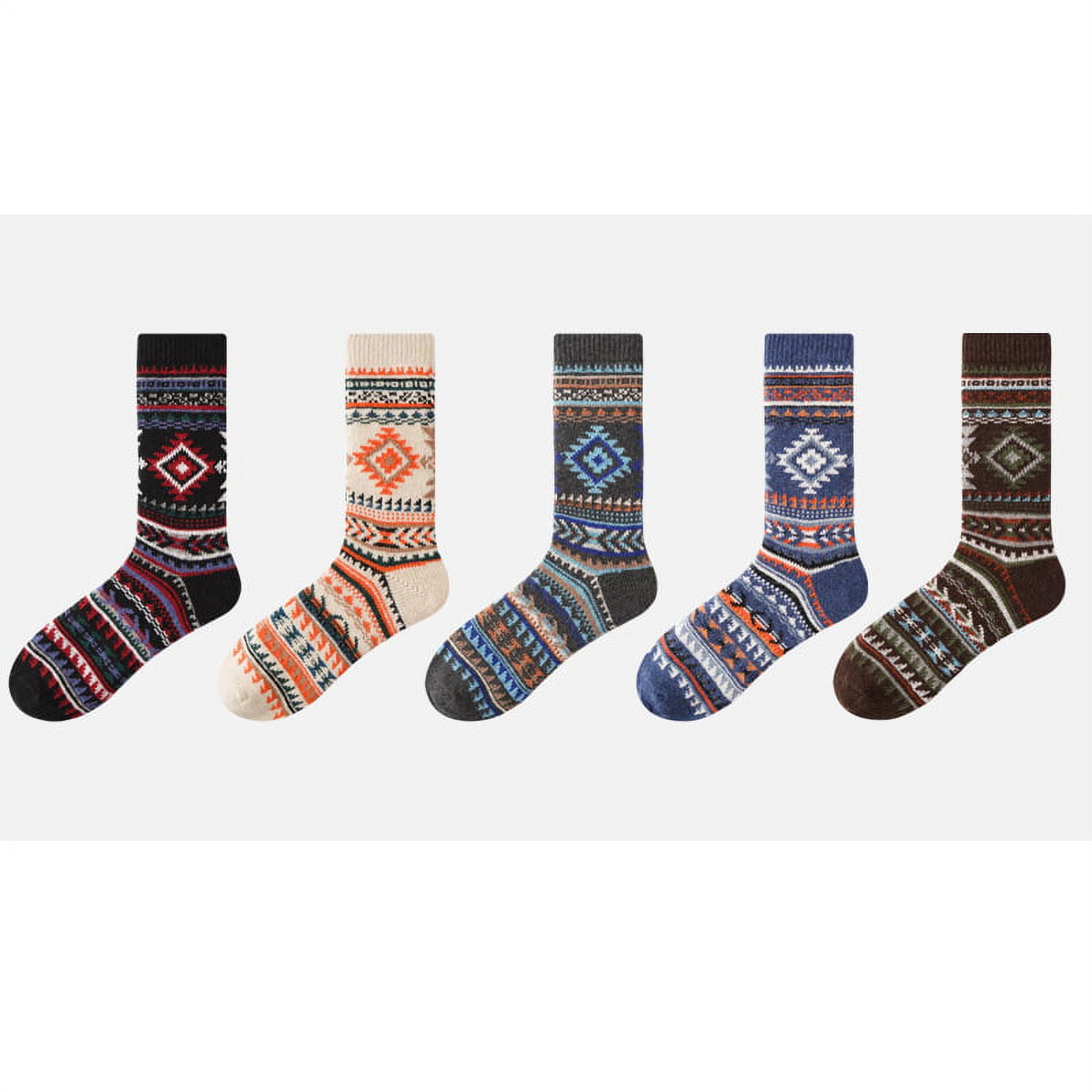 Bestspr 5 Pairs Womens Wool Socks Thick Knit Vintage Winter Warm Cozy