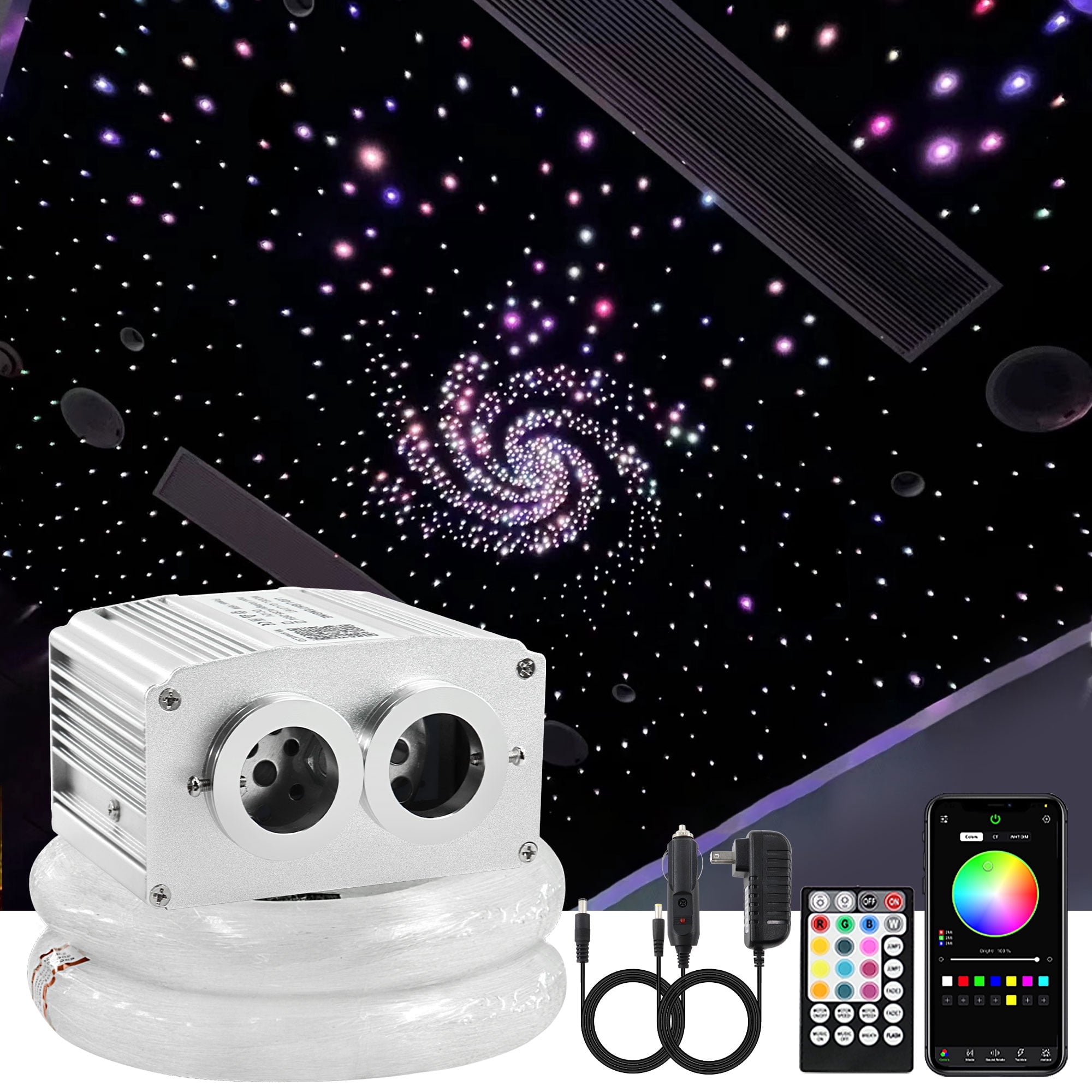 BESTUND 16W Twinkle Dual Port Starlight Headliner Kit for Car Ceiling ...