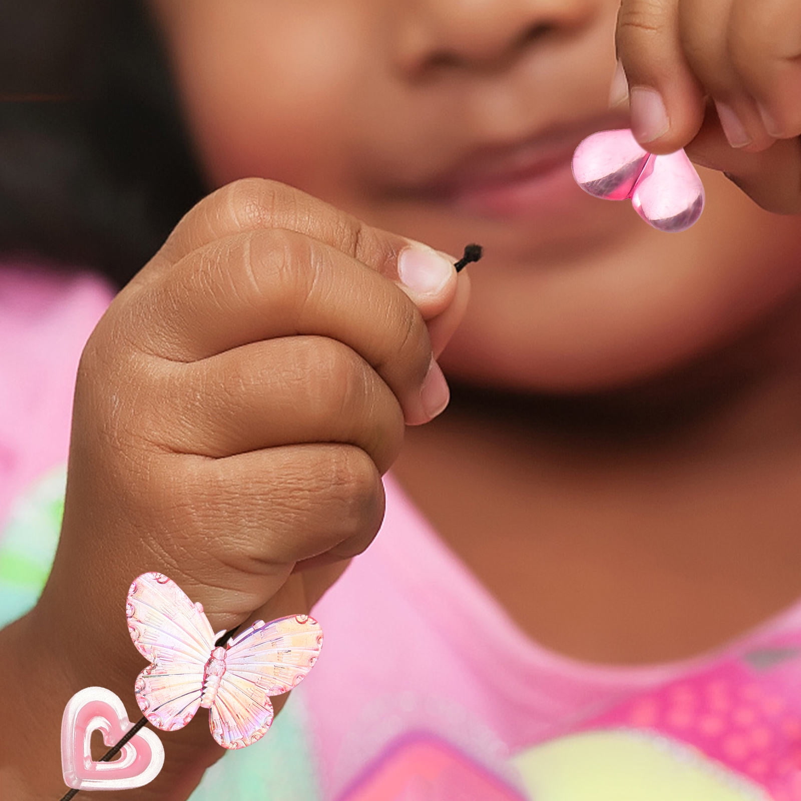 BESTYASH 1 Box Decorative Small Beads Acrylic Pink Jewelry Bead Charms Women Hair Accessory ...