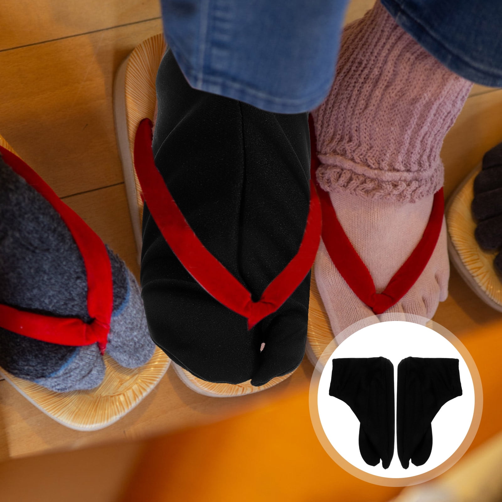 BESTYASH 1 Pair Socks with Toes Separated Ankle Toe Socks Cloth Black ...