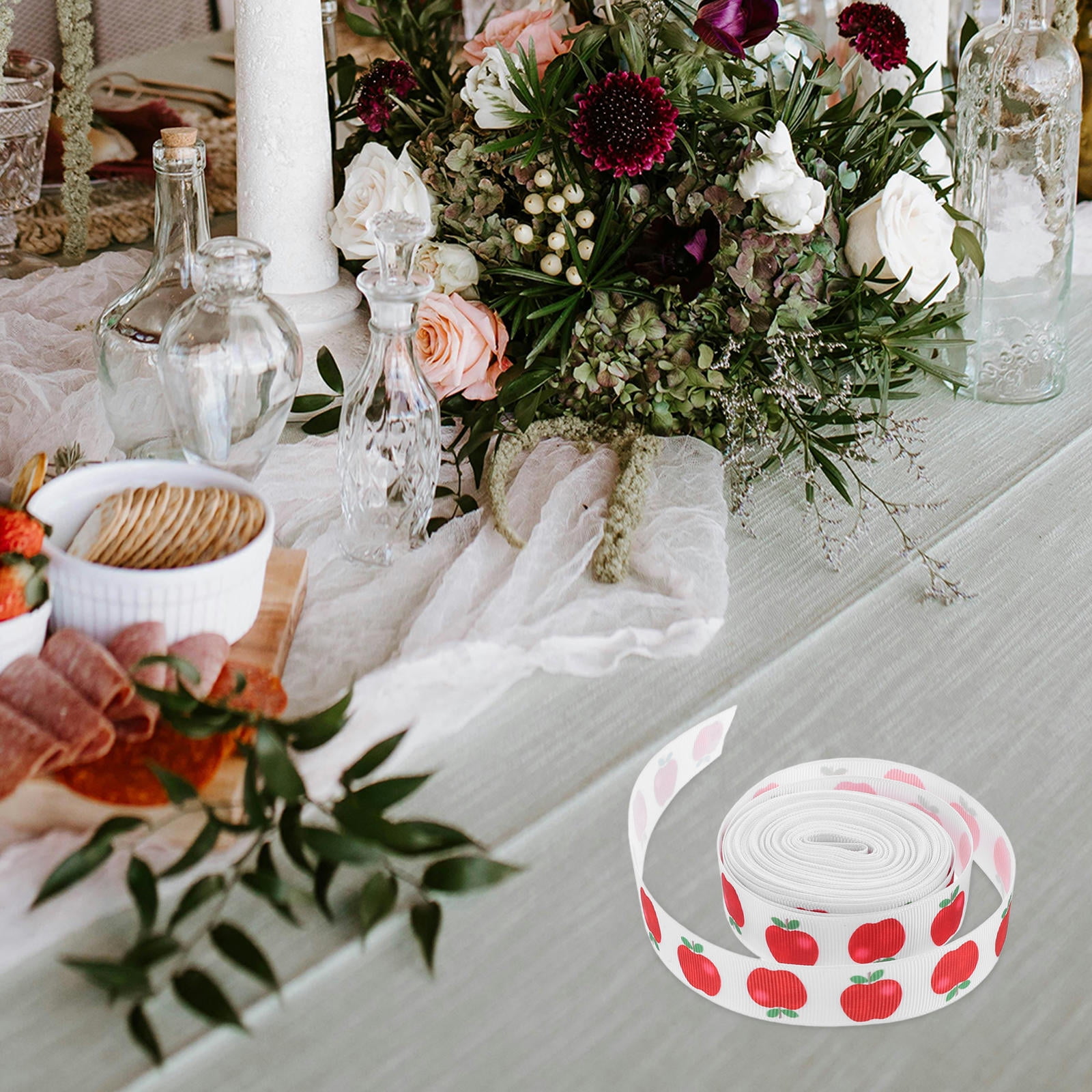 BESTYASH 1 Roll Graduation Wreath Ribbon Polyester Red DIY Crafts For ...