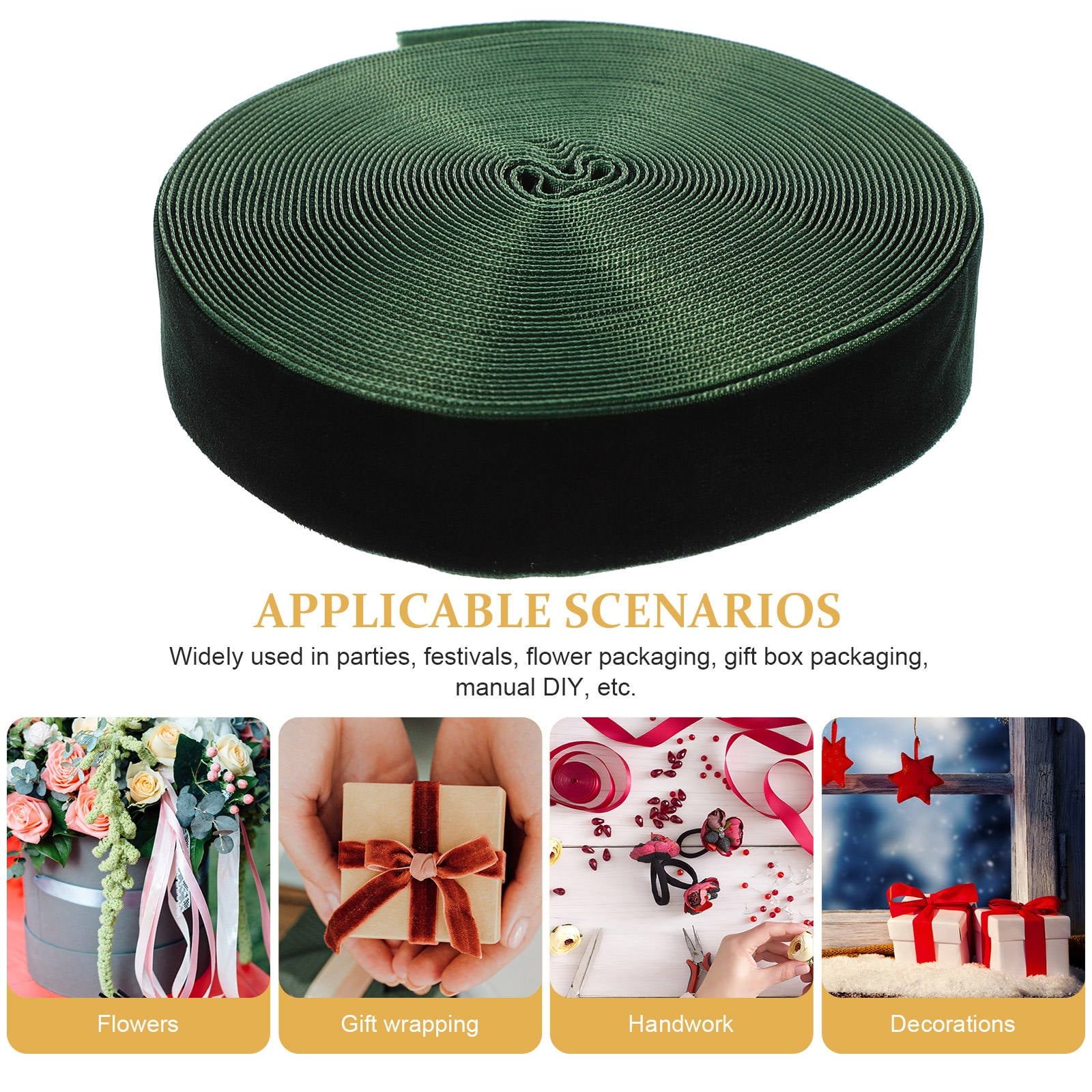 BESTYASH 1 Roll of Green Wrapping Ribbon for Box Packaging and Crafts ...