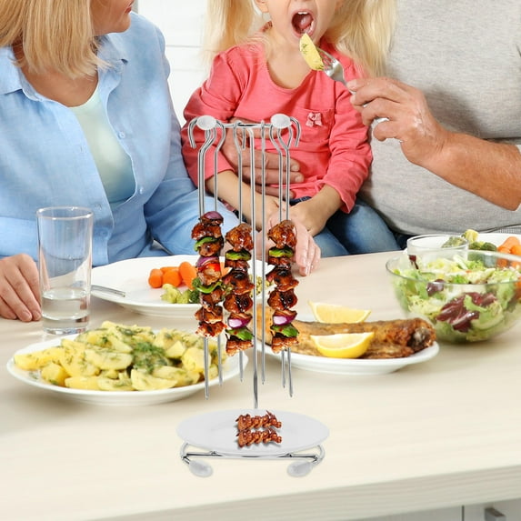 BESTYASH 1 Set Barbecue Skewer Hanger Rectangular Silver Color for Home ...