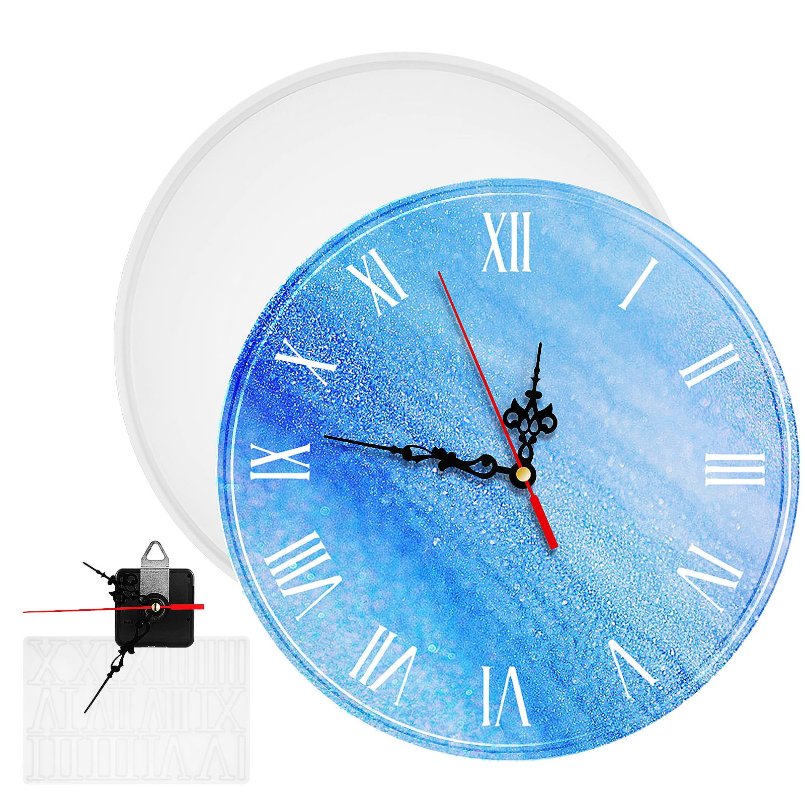 BESTYASH 1 Set Clock Mold Kit Circular Roman Numeral Style Clock Making ...