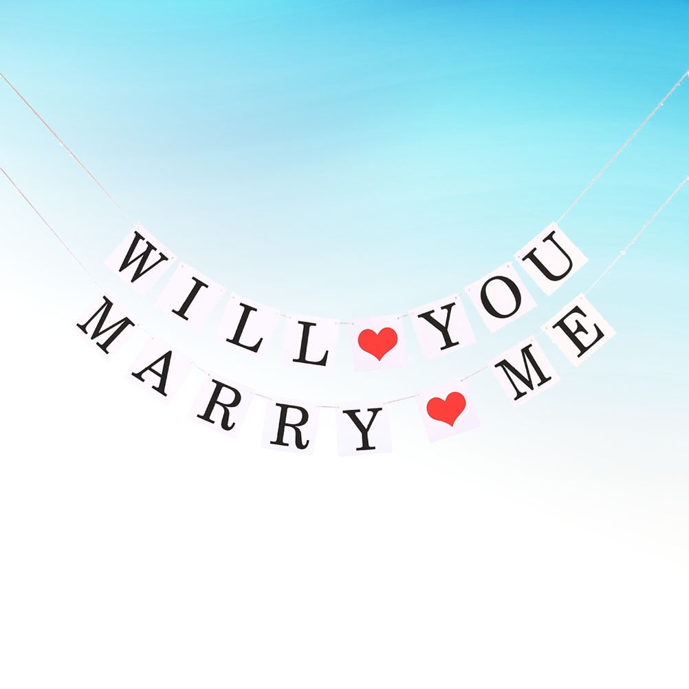 BESTYASH 1 Set Will You Marry Me Banner Assorted Color Photo Prop ...
