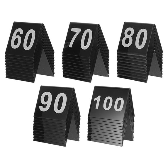 BESTYASH 100Pcs Acrylic Table Number Cards with V Shaped Stand for ...