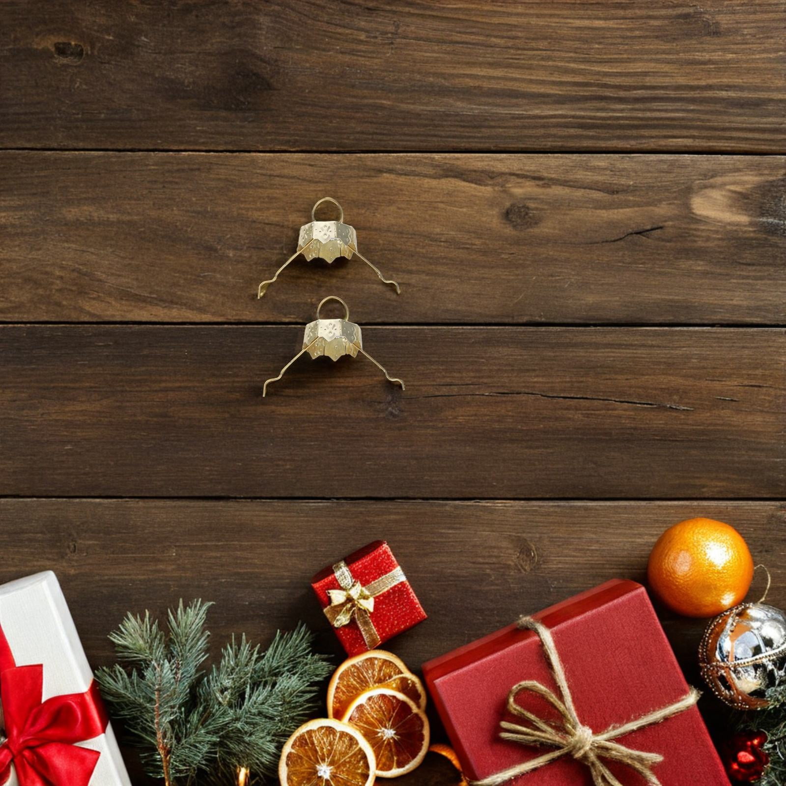 BESTYASH 100Pcs Easy Install Golden Metal Round Ornament Caps for ...