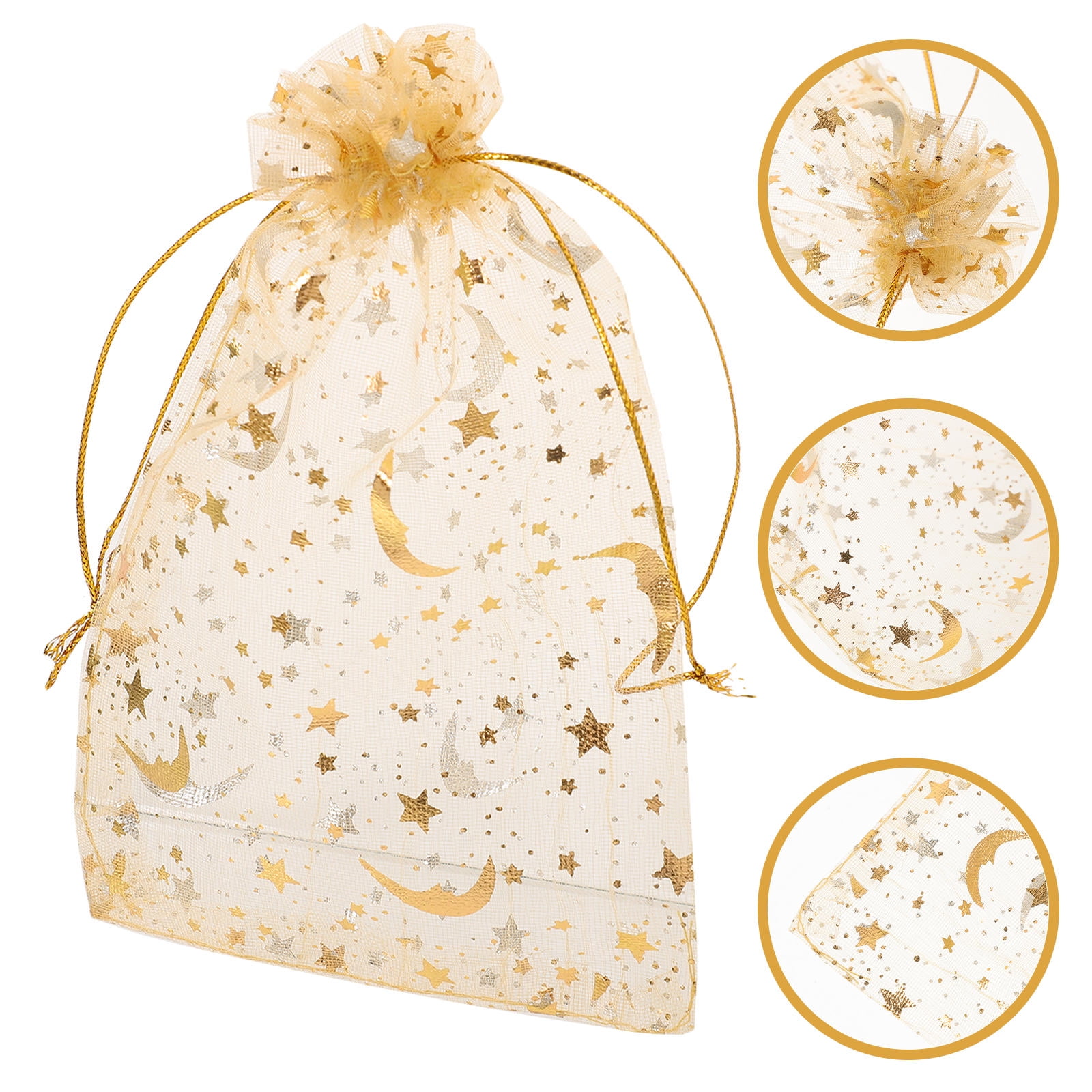 BESTYASH 100Pcs Golden Mesh Bags Drawstring Small Bags for Jewelry ...