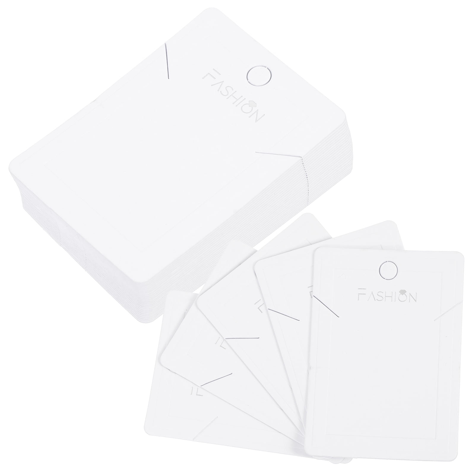 BESTYASH 100Pcs Rectangle Cardboard Necklace Holder White Paper for ...