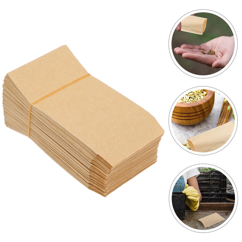 BESTYASH 100Pcs Kraft Paper Pouches Light Brown Vintage Style for ...