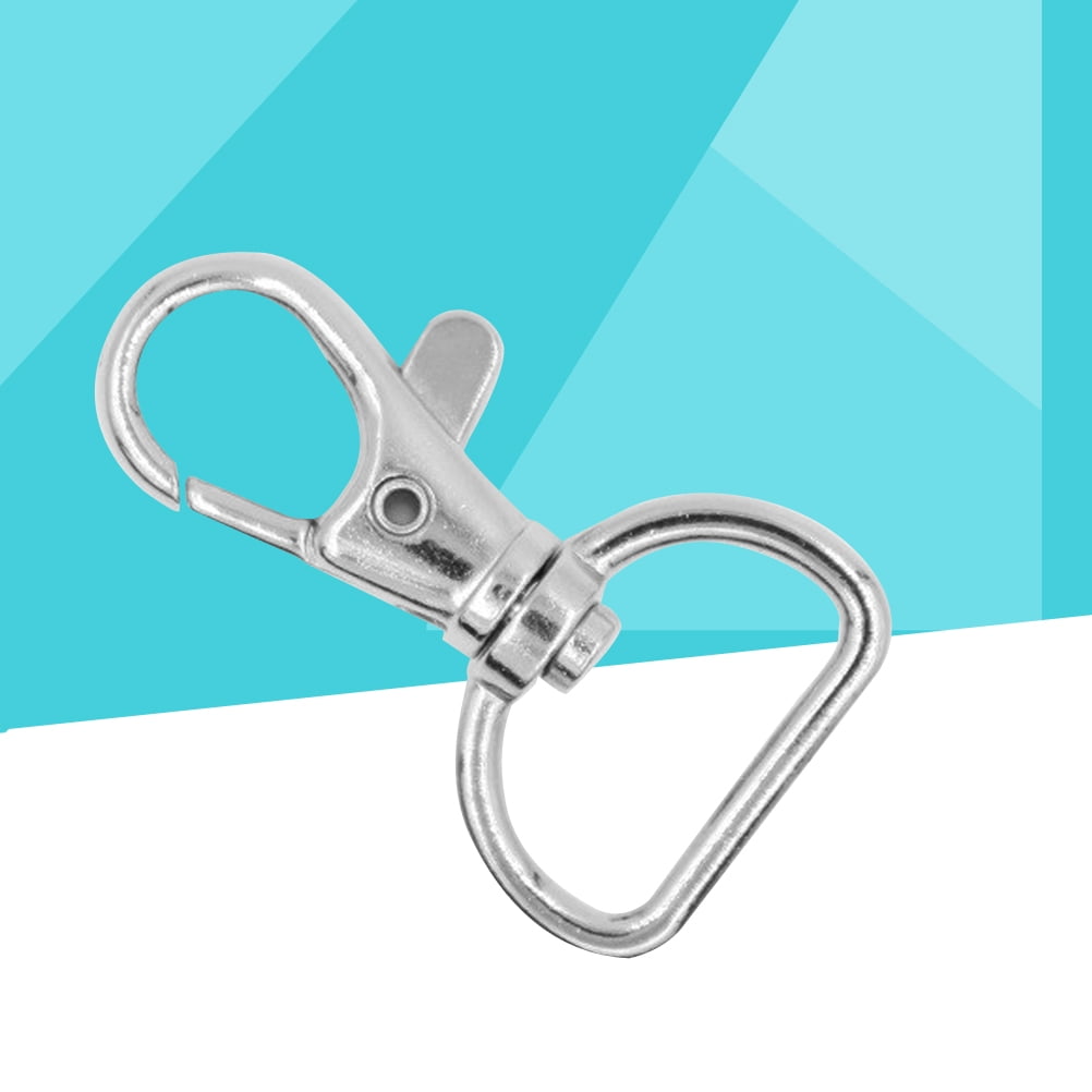BESTYASH 100Pcs Metal Key Chain Hooks with Swivel D Ring Solid Plated ...